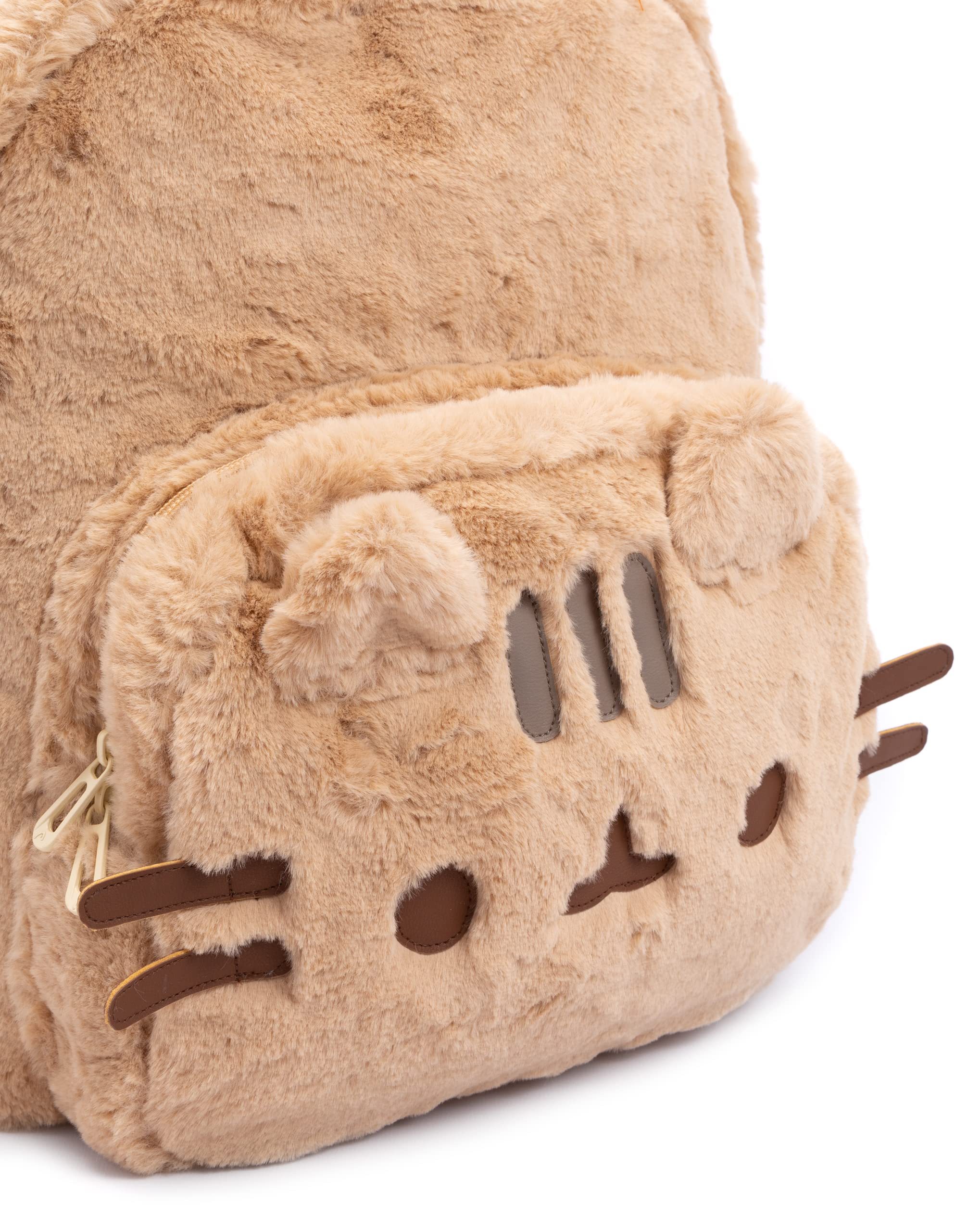 Pusheen Backpack Fur 3D Cat Beige Fluffy Rucksack 16”