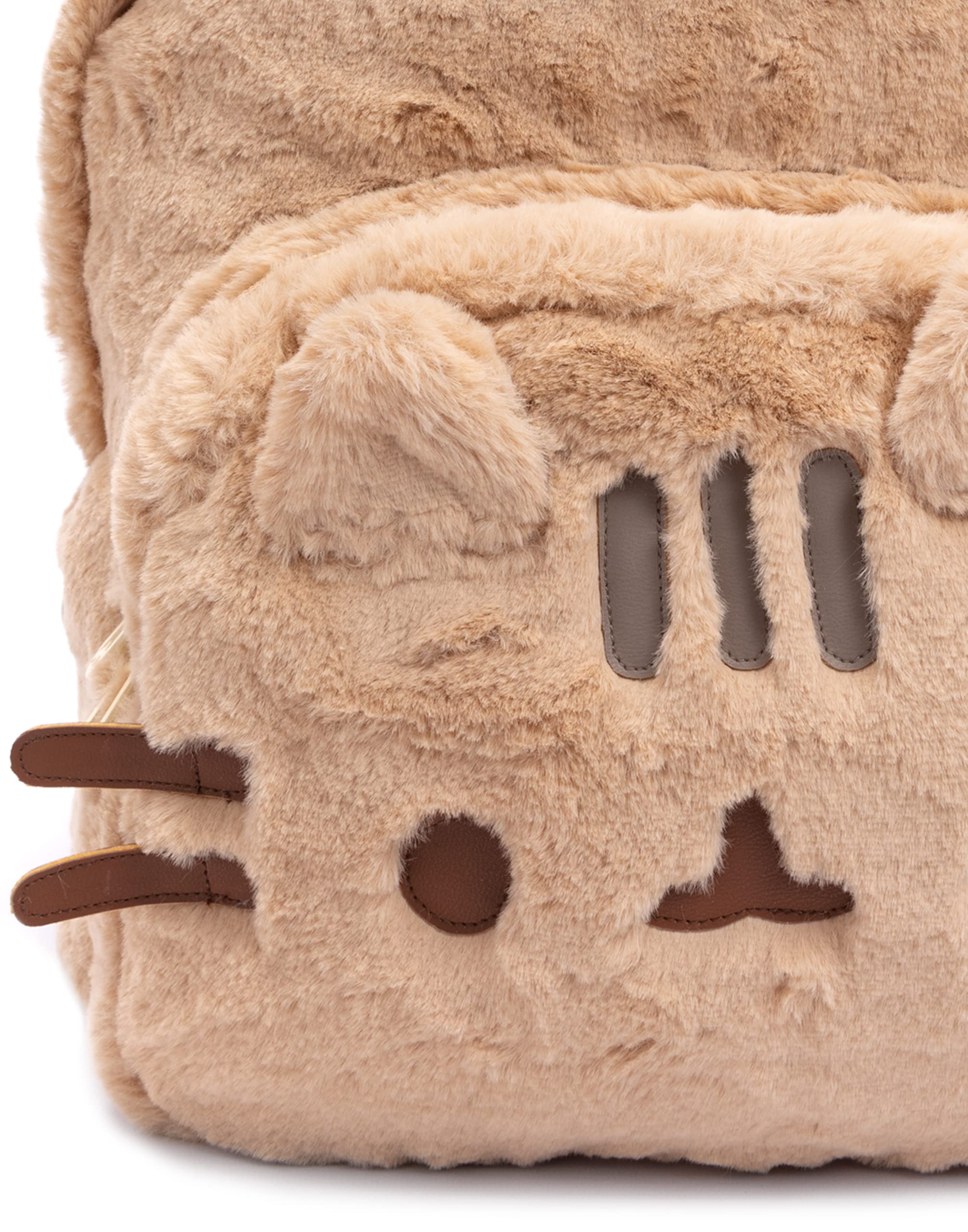 Pusheen Backpack Fur 3D Cat Beige Fluffy Rucksack 16”