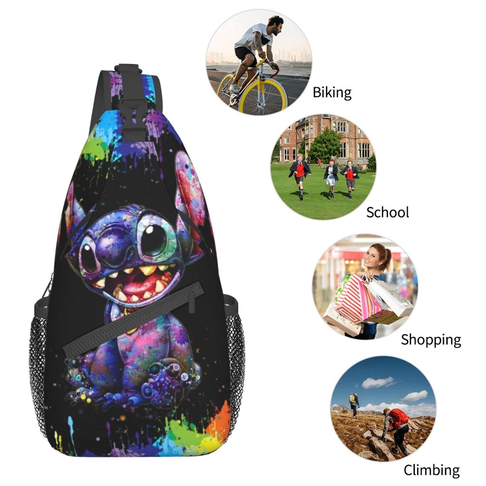 WERNNS Men's Chest Bag Crossbody Daypack Shoulder Bag for Travel Hiking Cycling