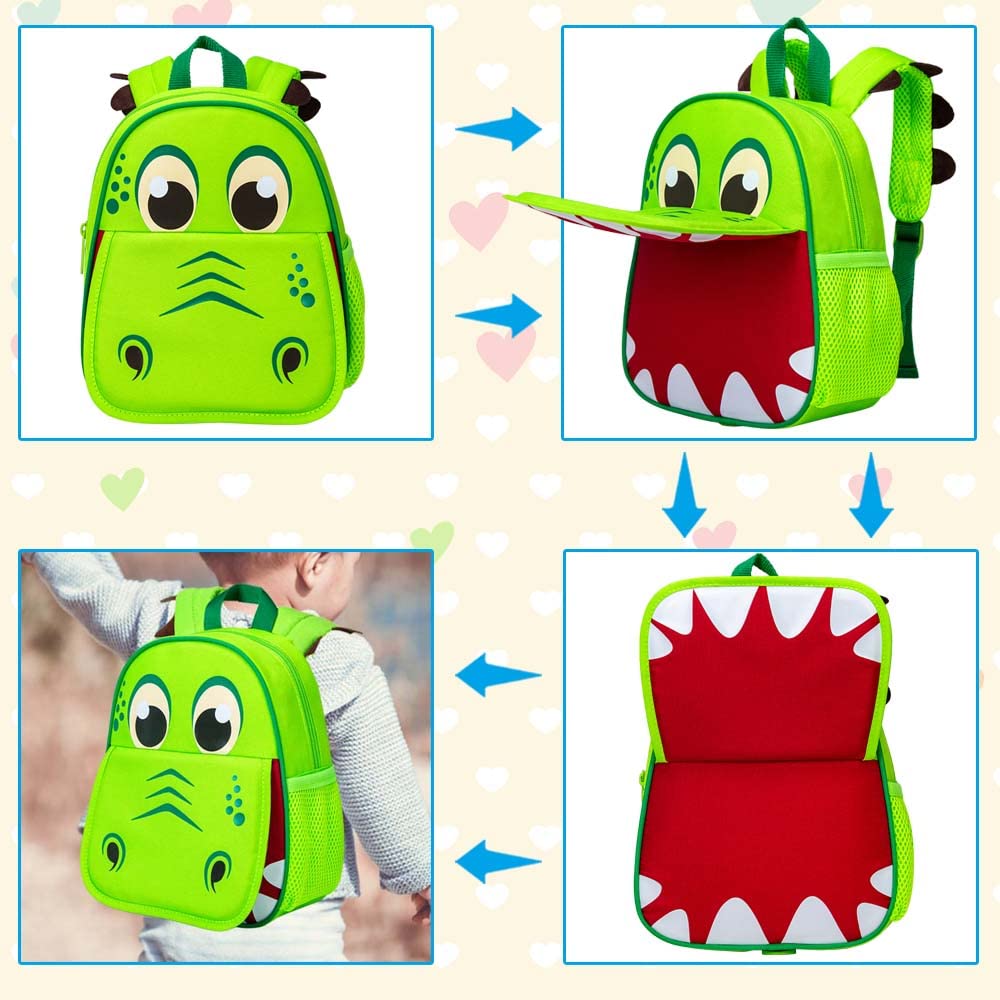 AGSDON Toddler Backpack with Leash, 9.5" Kids Butterfly Safety Leashes Removable Tether bookbag