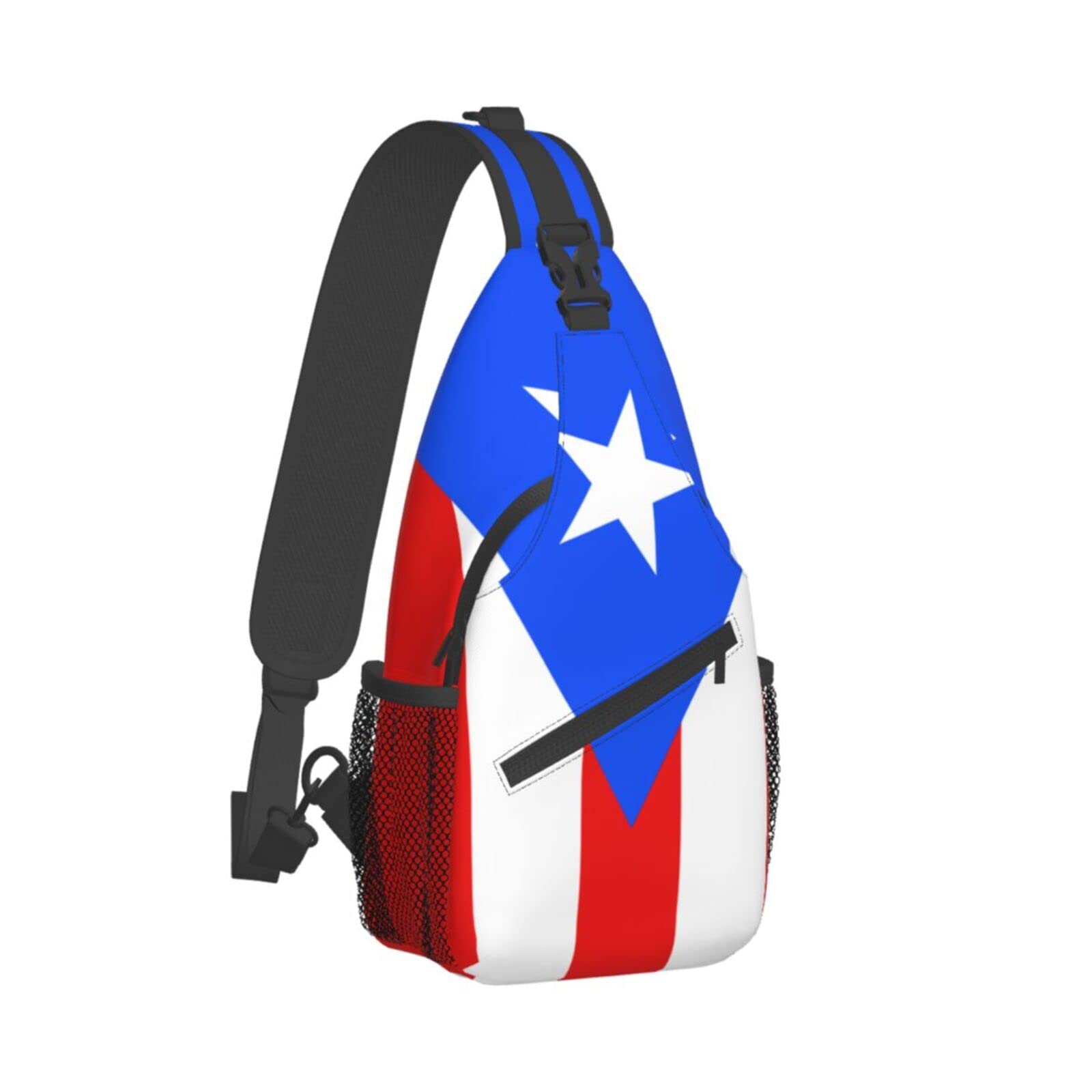 Puerto Rico Flag Sling Crossbody Backpack Bag Chest Bag For Men Women Travel Hiking Daypack