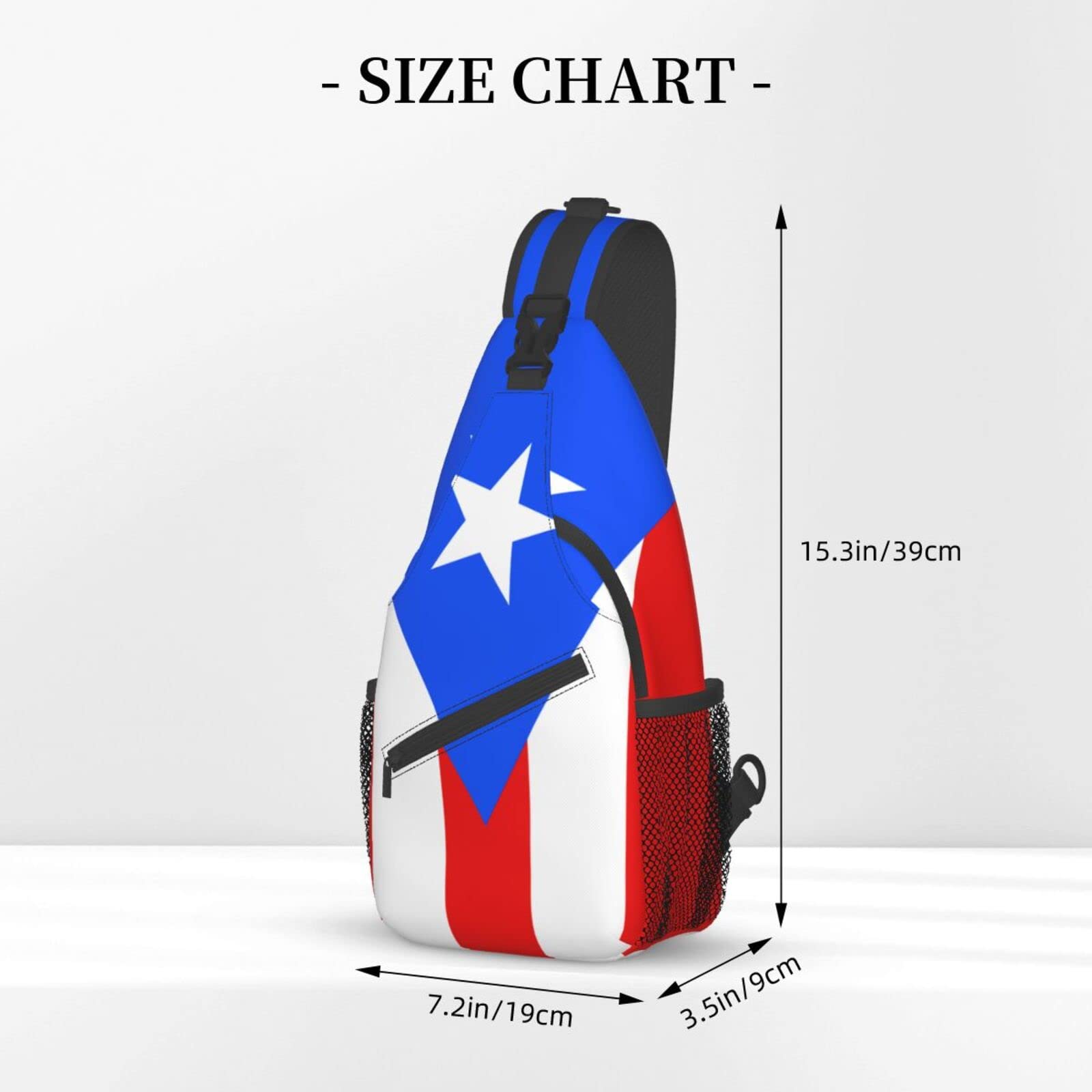 Puerto Rico Flag Sling Crossbody Backpack Bag Chest Bag For Men Women Travel Hiking Daypack