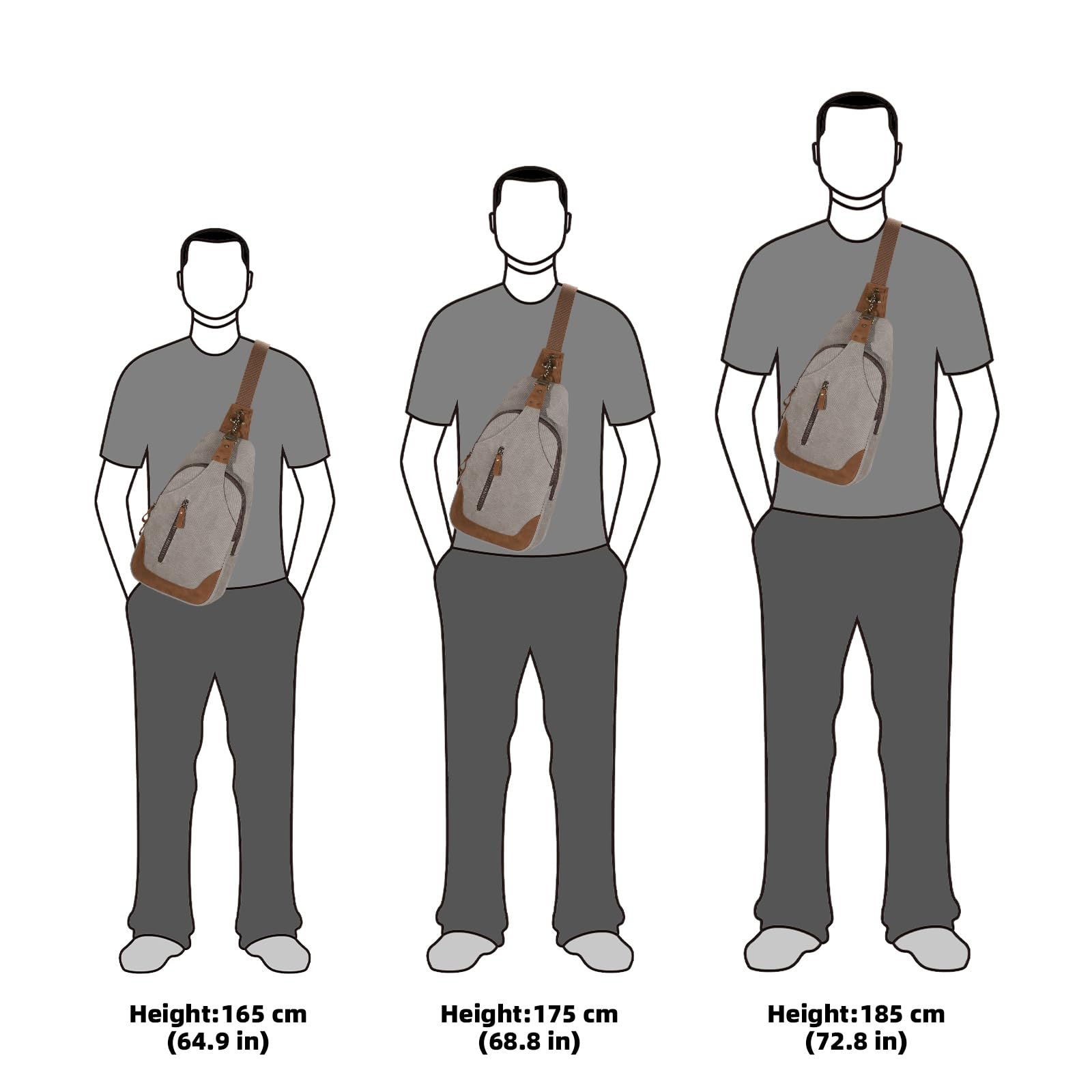 Canvas Sling Bag Crossbody Backpack Shoulder Casual Rucksack for Men Women