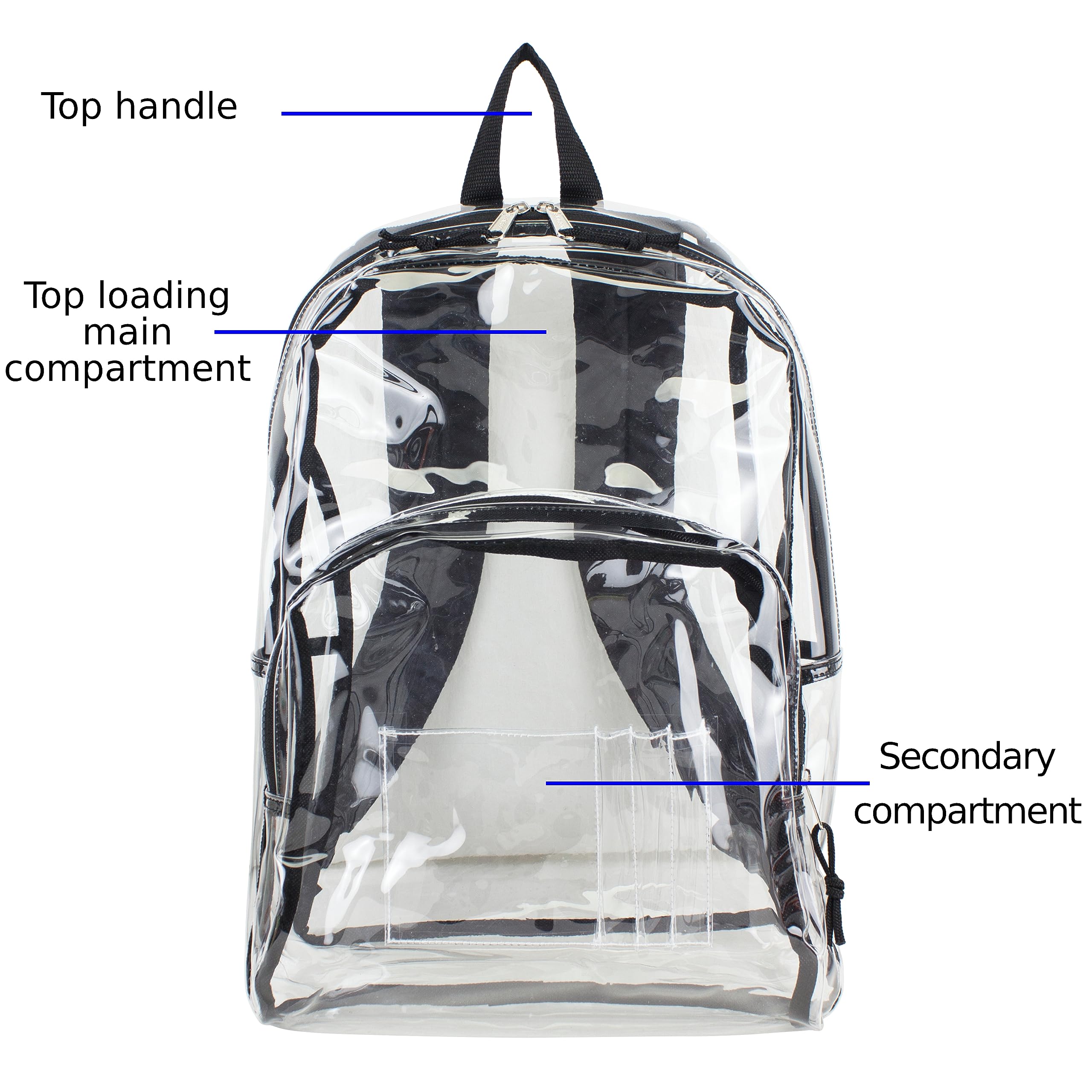 Eastsport Clear Dome Backpack with Adjustable Printed Padded Straps - Gray/Static Dots Print One_Size