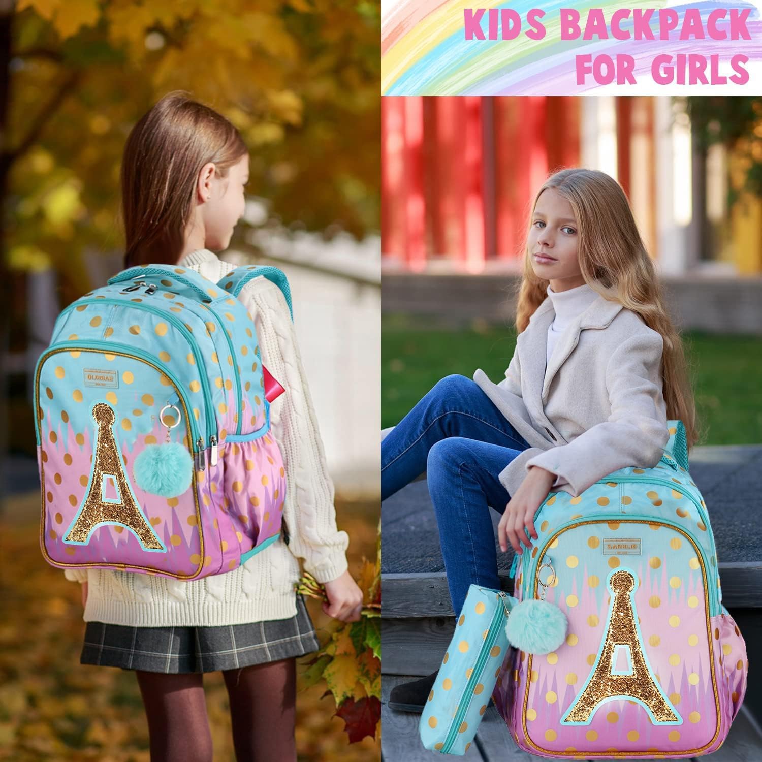 SARHLIO Toddler Backpack Cute Light Weight Durable 600 Denier Polyester Water Resistant School Bag for Preschool Kindergarten 3-6 Years Old Astronaut (TB13B1)