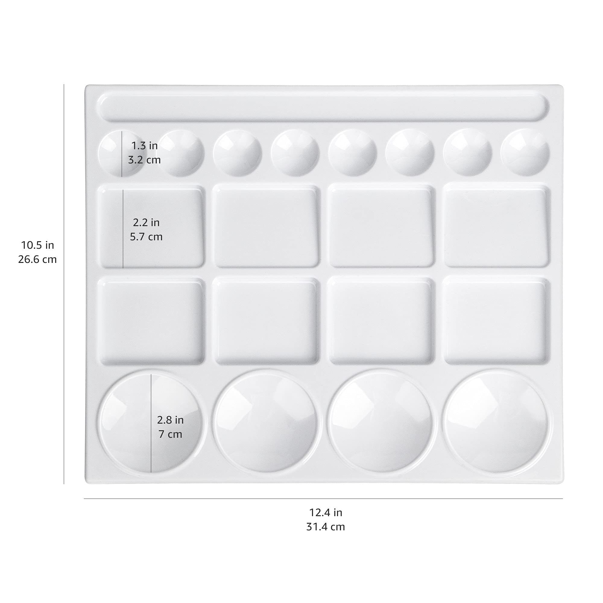 Amazon Basics 20-Well Paint Tray Palettes, White