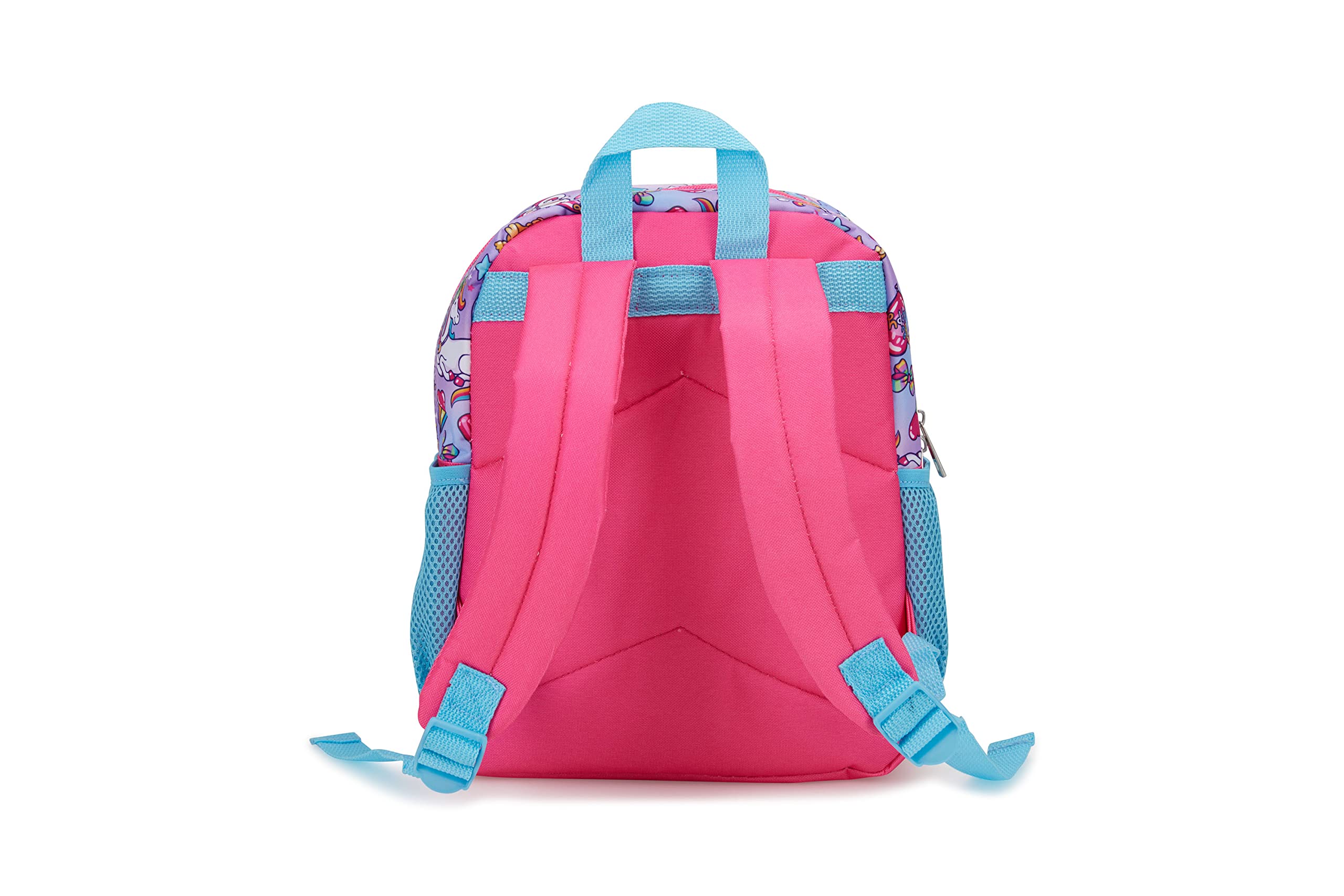 AI ACCESSORY INNOVATIONS Jojo Siwa Mini Backpack PURSE for Girls, Confetti Heart Shaped Pocket, Unicorn Print, 12β Bookbag w/Adjustable Straps