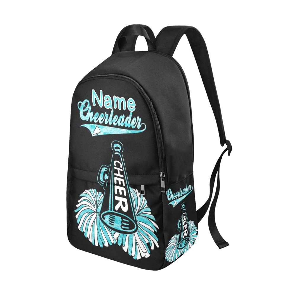 CUXWEOT Personalized Cheer Blue Art Cheerleader Backpack with Name Custom Travel Daypack Bag for Man Woman Gifts