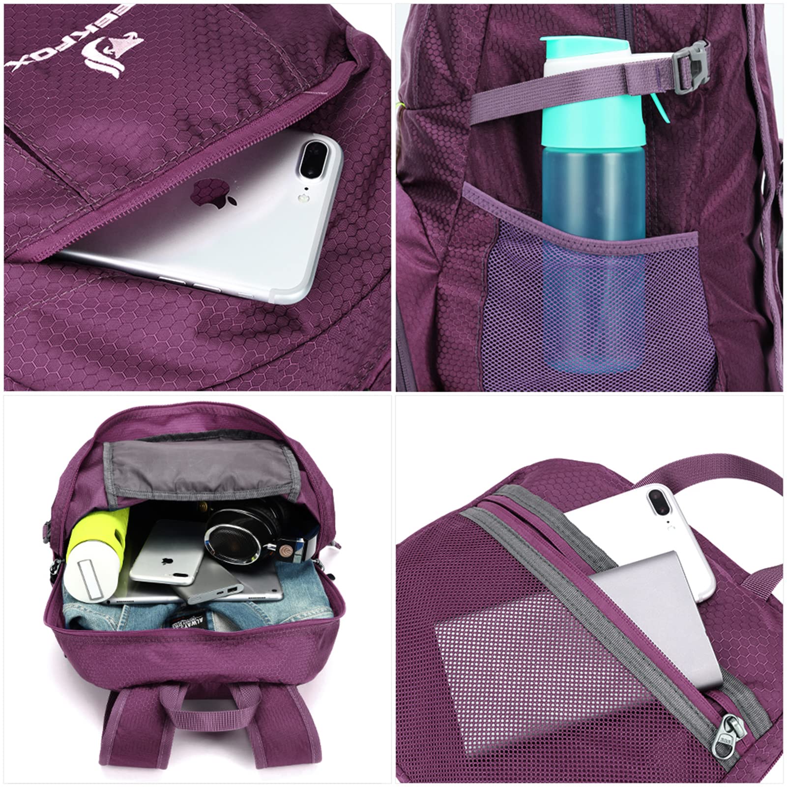 NEEKFOX Packable Lightweight Hiking Daypack 35L Travel Hiking Backpack, Ultralight Foldable Backpack for Women Men