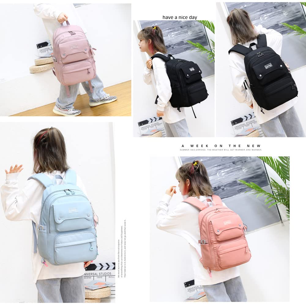 Kids Cute Bunny Casual Backpack Girls Elementary and Middle School Bag Teenage Travel Bag Waterproof Book Bag