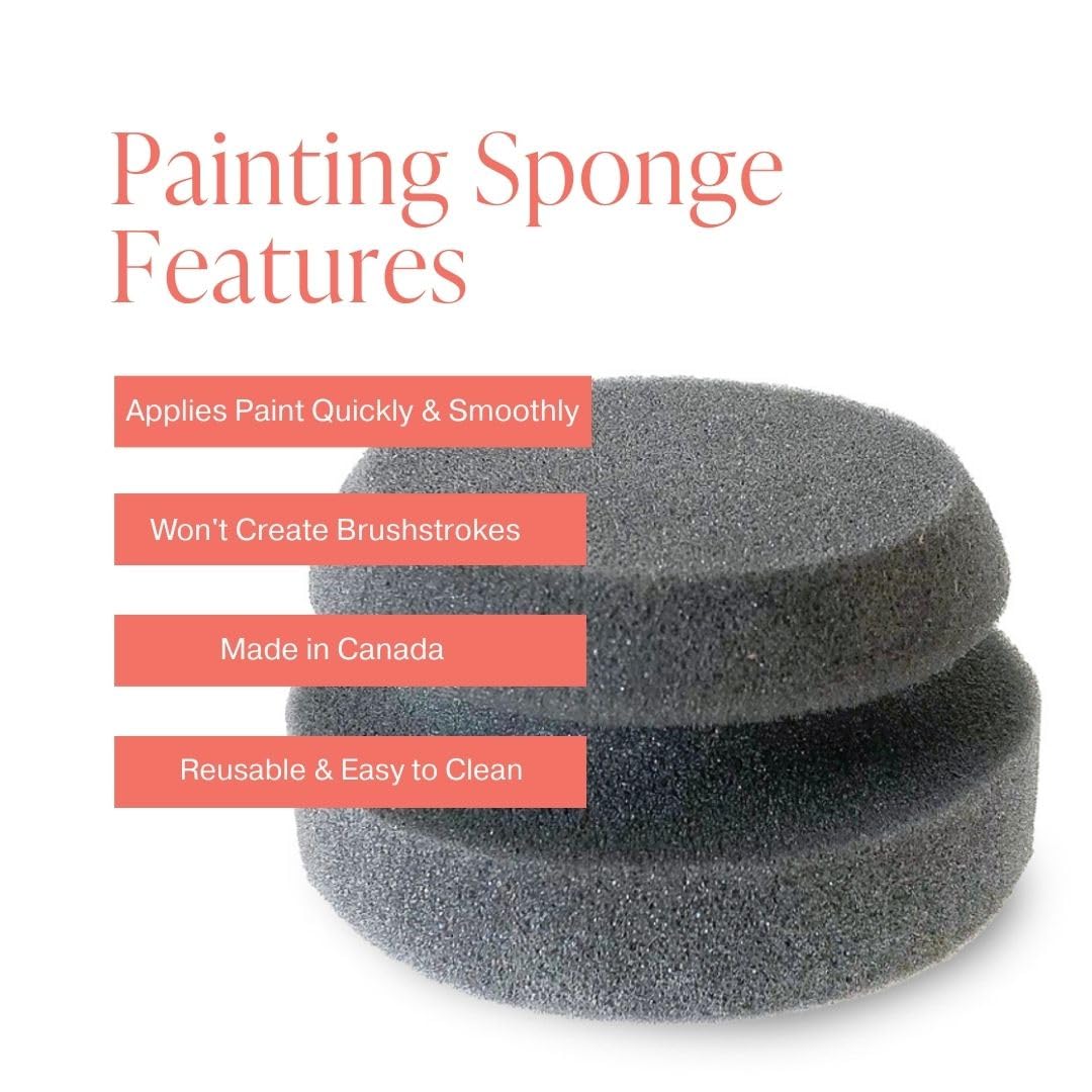 Chalk Style Painting Sponges - Set of 3-4β Round Reusable Handheld Sponge for Smooth Furniture Paint & Top Coat Application with No Brush Strokes - Washable Multi-Use Paint Applicator