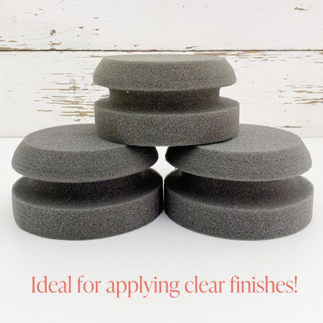 Chalk Style Painting Sponges - Set of 3-4β Round Reusable Handheld Sponge for Smooth Furniture Paint & Top Coat Application with No Brush Strokes - Washable Multi-Use Paint Applicator