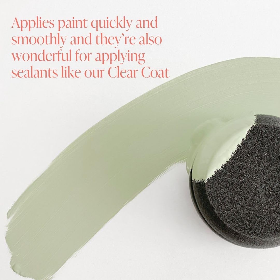 Chalk Style Painting Sponges - Set of 3-4β Round Reusable Handheld Sponge for Smooth Furniture Paint & Top Coat Application with No Brush Strokes - Washable Multi-Use Paint Applicator
