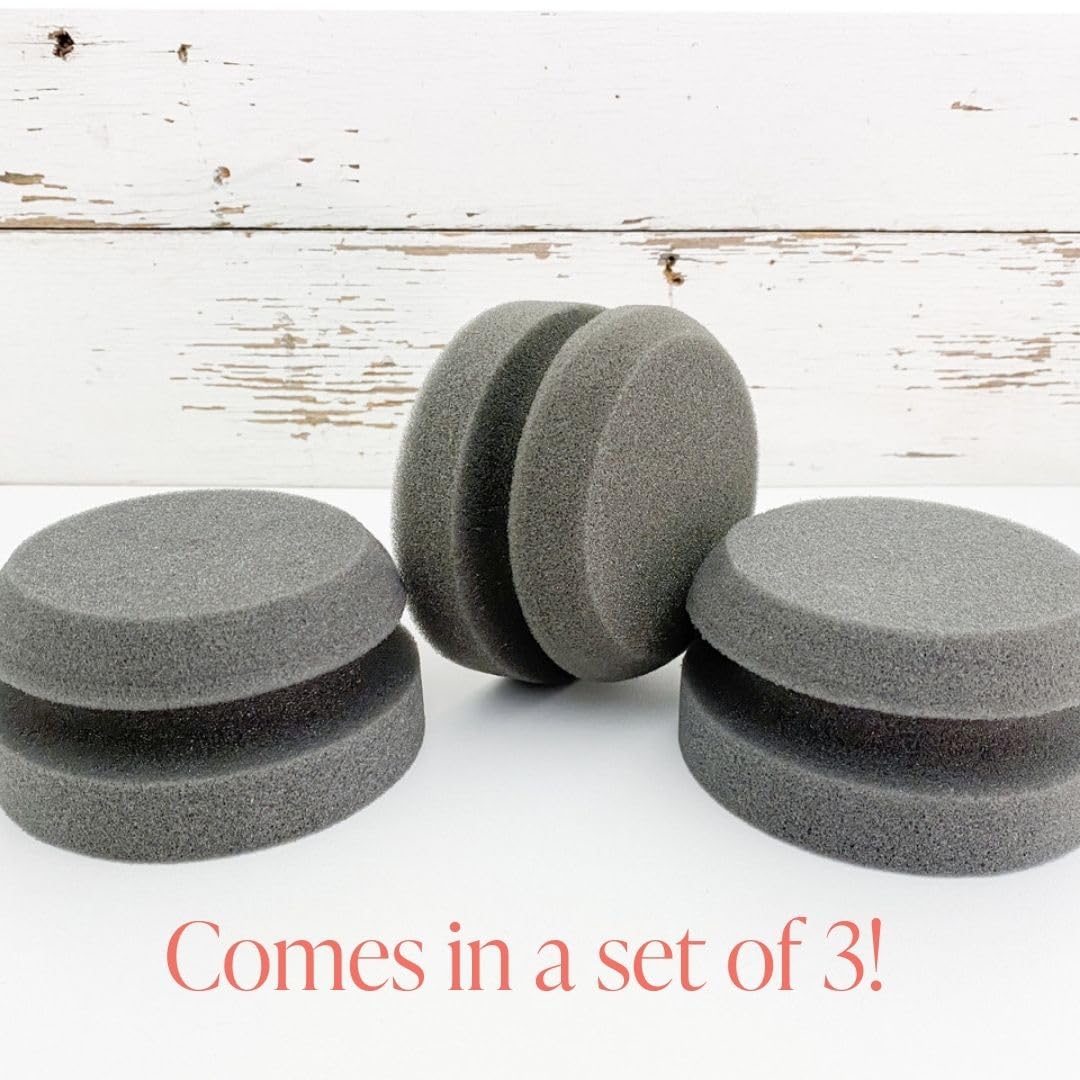Chalk Style Painting Sponges - Set of 3-4β Round Reusable Handheld Sponge for Smooth Furniture Paint & Top Coat Application with No Brush Strokes - Washable Multi-Use Paint Applicator