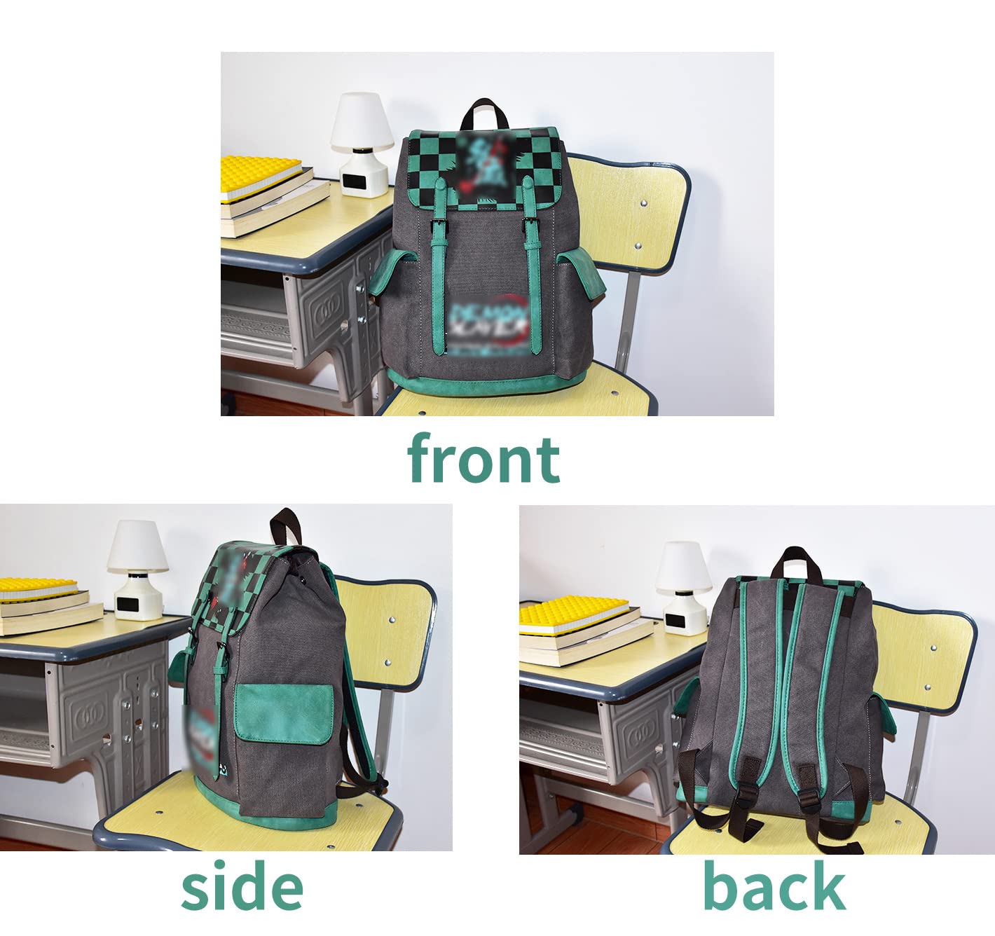 Kahopy Anime Backpack Canvas Shoulders BookBag 3D Print Daypack Schoolbag Laptop Back Pack for Anime Fans