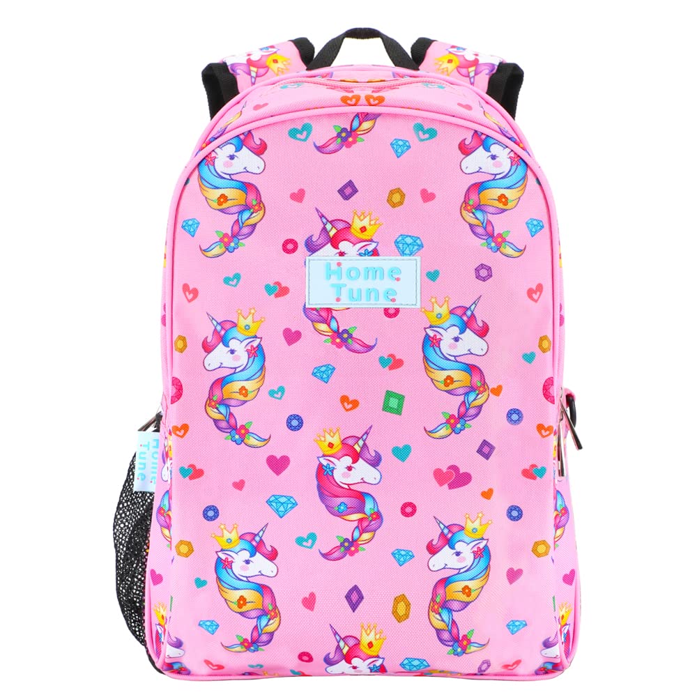 Home Tune Kids Backpack for Girl and Boys Toddler, for School Daycare Outdoor Travel Luggage LightWeight Zipper Closure Bag (Unicorn)