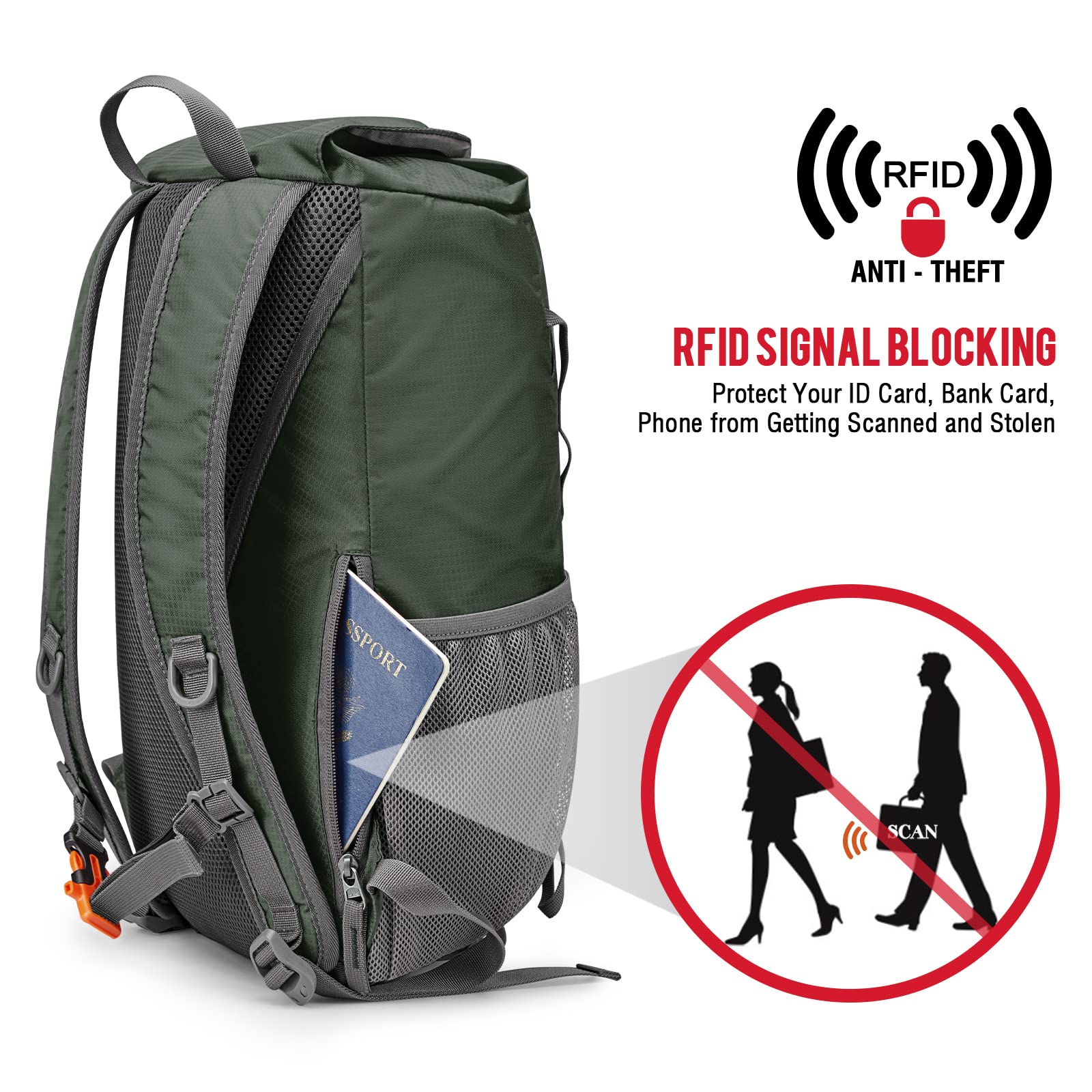 G4Free 15L Hiking Daypack Small Cinch Backpack Cycling Shoulder Backpack Outdoor for Men Women