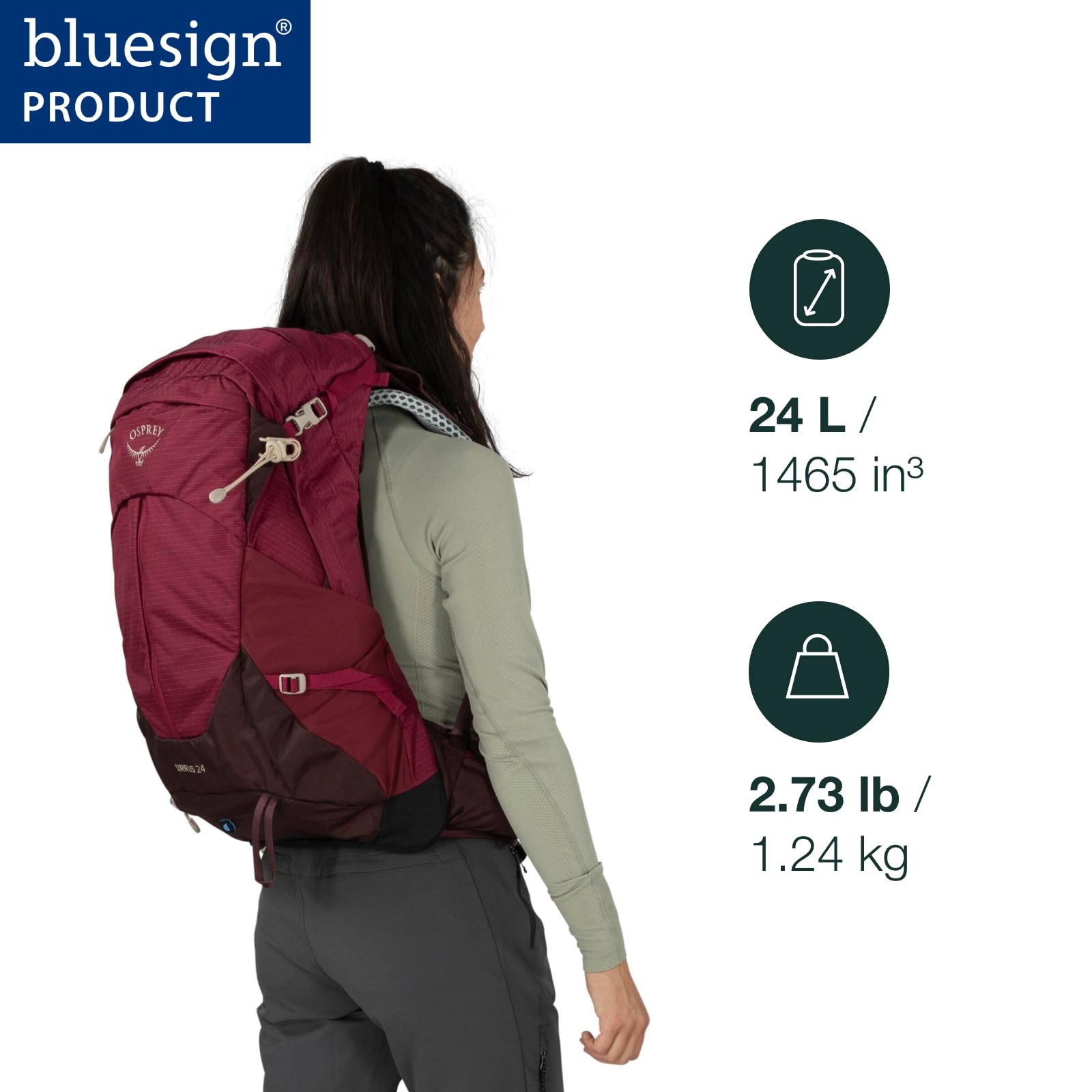 Osprey Sirrus 24 Women's Hiking Backpack, Tunnel Vision Grey