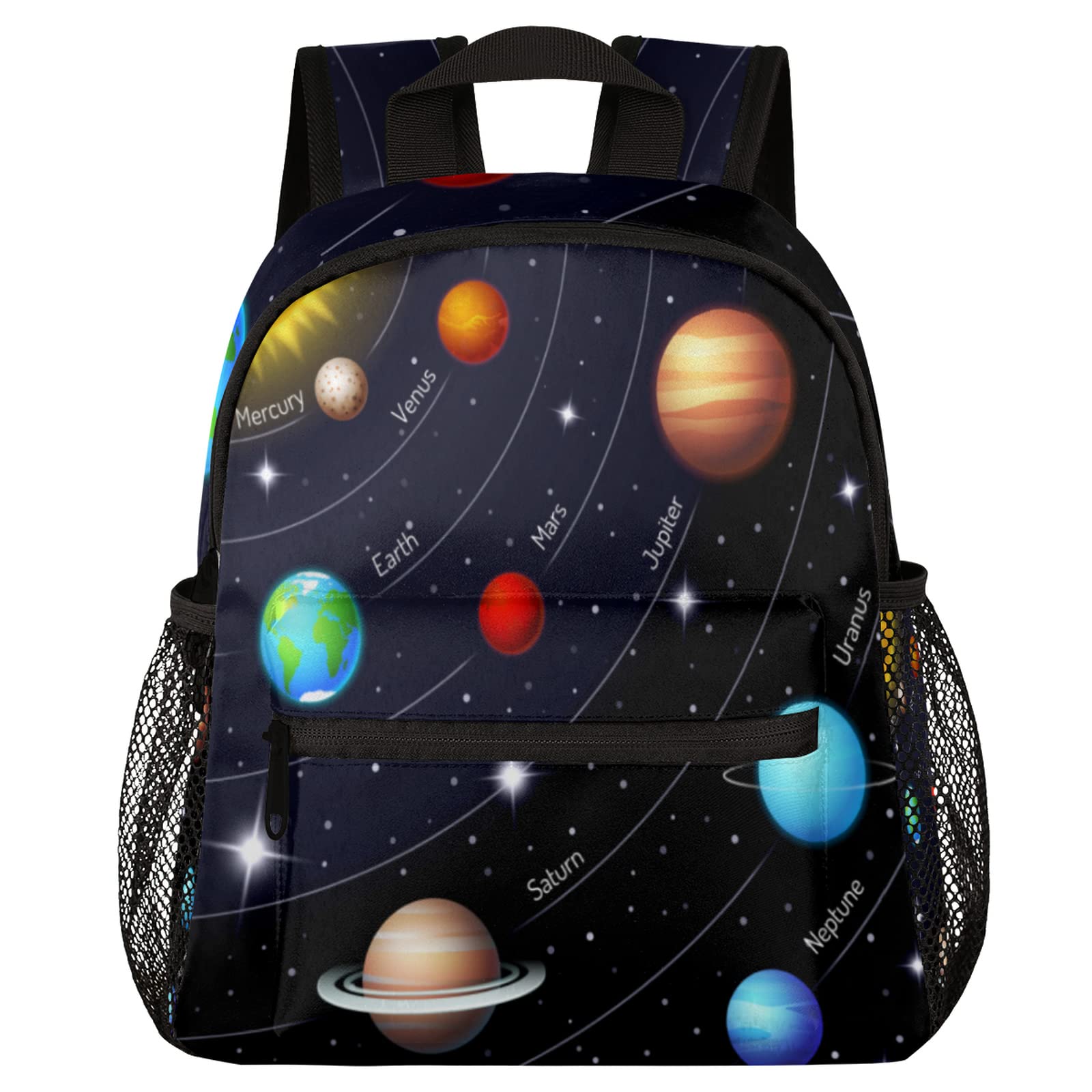 TropicalLife Universe Galaxy Solar System Kids Backpack 10*4*12 Inches School Bag Book Bag with Multiple Pockets for Boys Girl Children