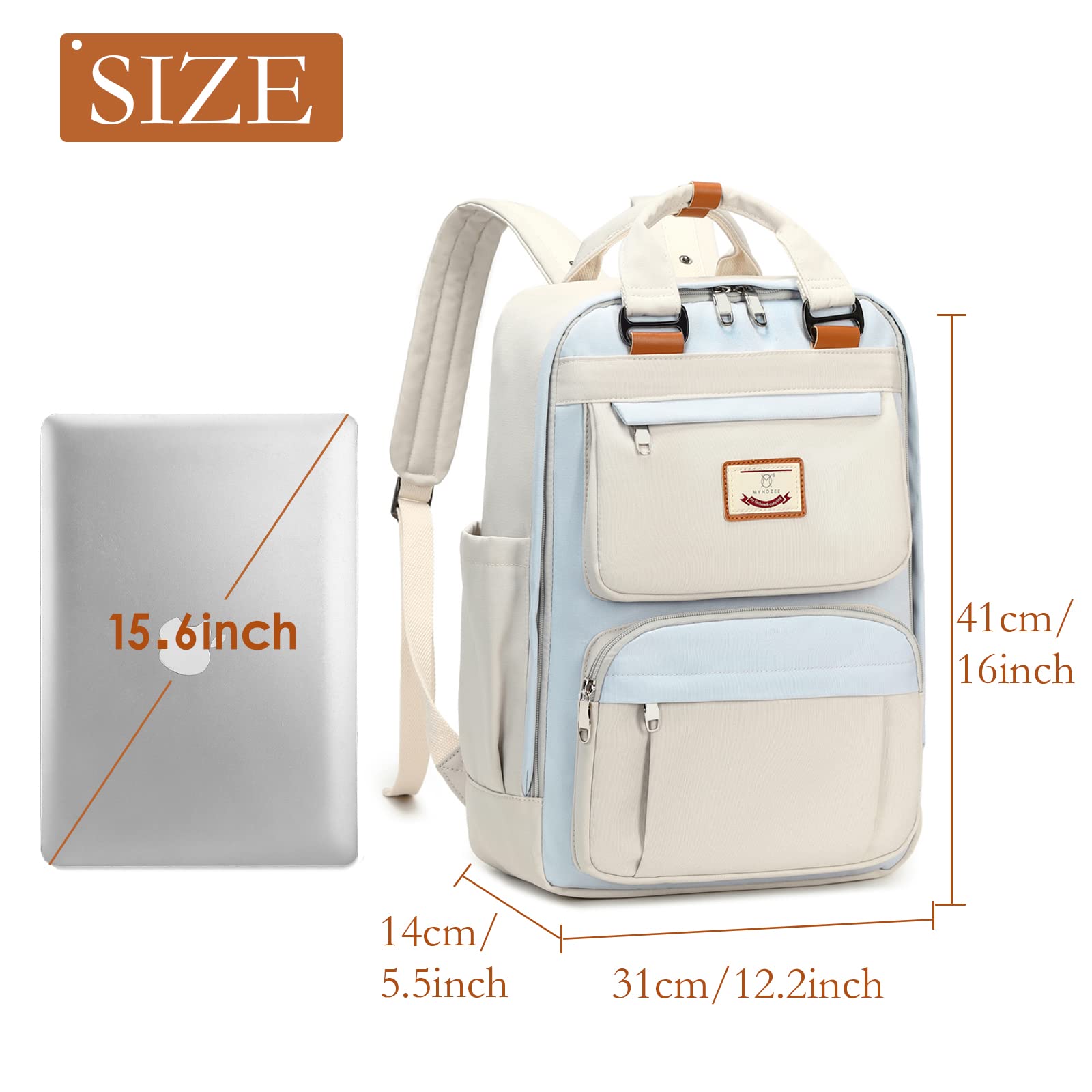 MYHOZEE Laptop Backpacks 15.6 Inch, School Bag College Backpack Travel Daypack Bookbags for Girls Women Students