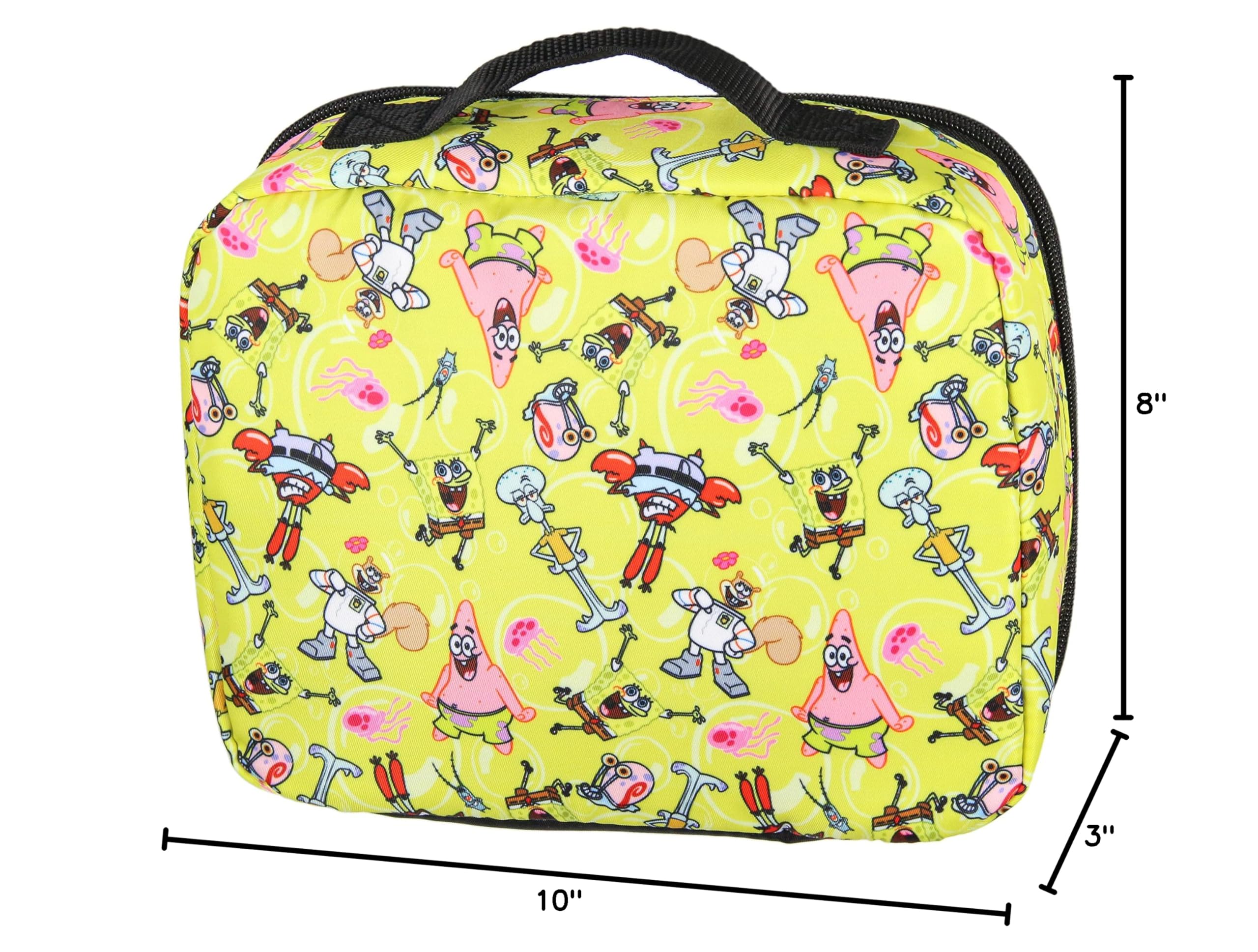 Nickelodeon SpongeBob SquarePants Characters Patrick Star Sandy Cheeks Mr. Krabs Squidward 2 Pc Lunch Box Backpack Bag Set