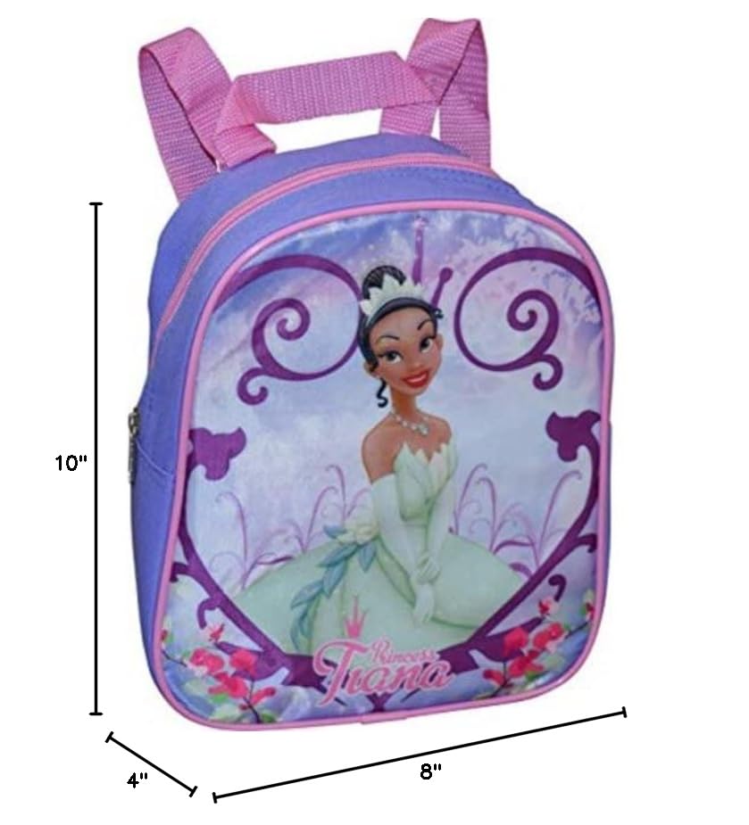 Ruz Princess Tiana Little Girl 10 Inch Mini Backpack (Purple-Pink)