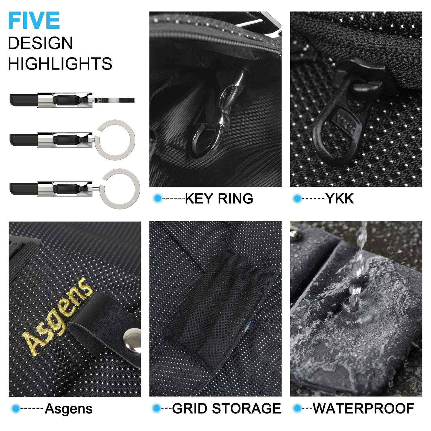 Asgens Multi-Purpose Anti-Thief Hidden Security Bag Underarm Shoulder Armpit Messenger Bag Sports Leisure Chest Bag Portable Backpack for Phone Money Passport Tactical Bag (Black/for Right Hand)