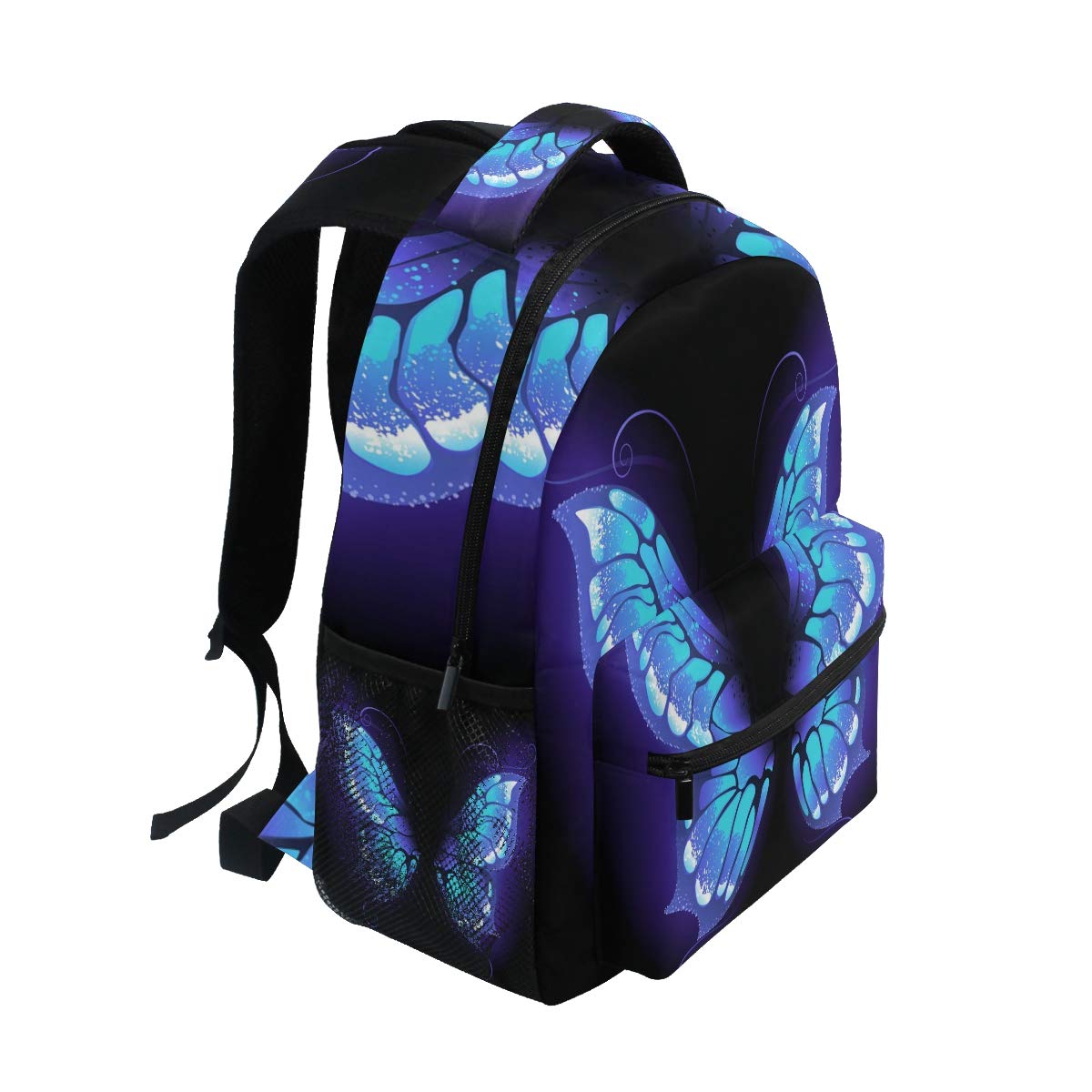 ALAZA Purple Butterfly Wing Backpack Daypack College School Travel Shoulder Bag