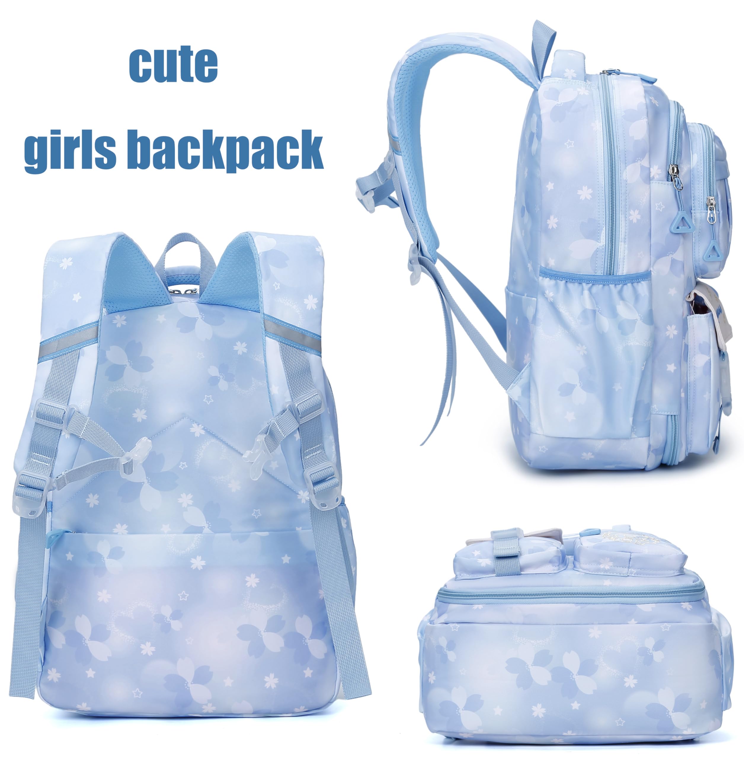 Wraifa Backpack For Girls, Preschool Girl Backpacks Kindergarten Bookbags Elementary Cute School Bags Set with Lunch Bag (Small, Heart Purple)