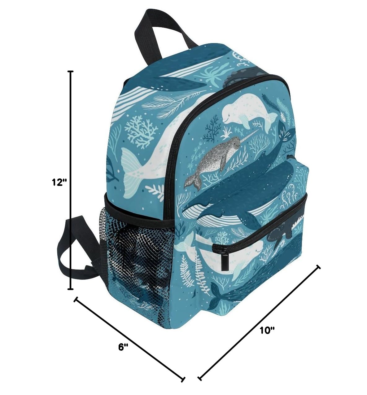 My Daily Kids Backpack Whales Sea Coral Nursery Bags for Preschool Children