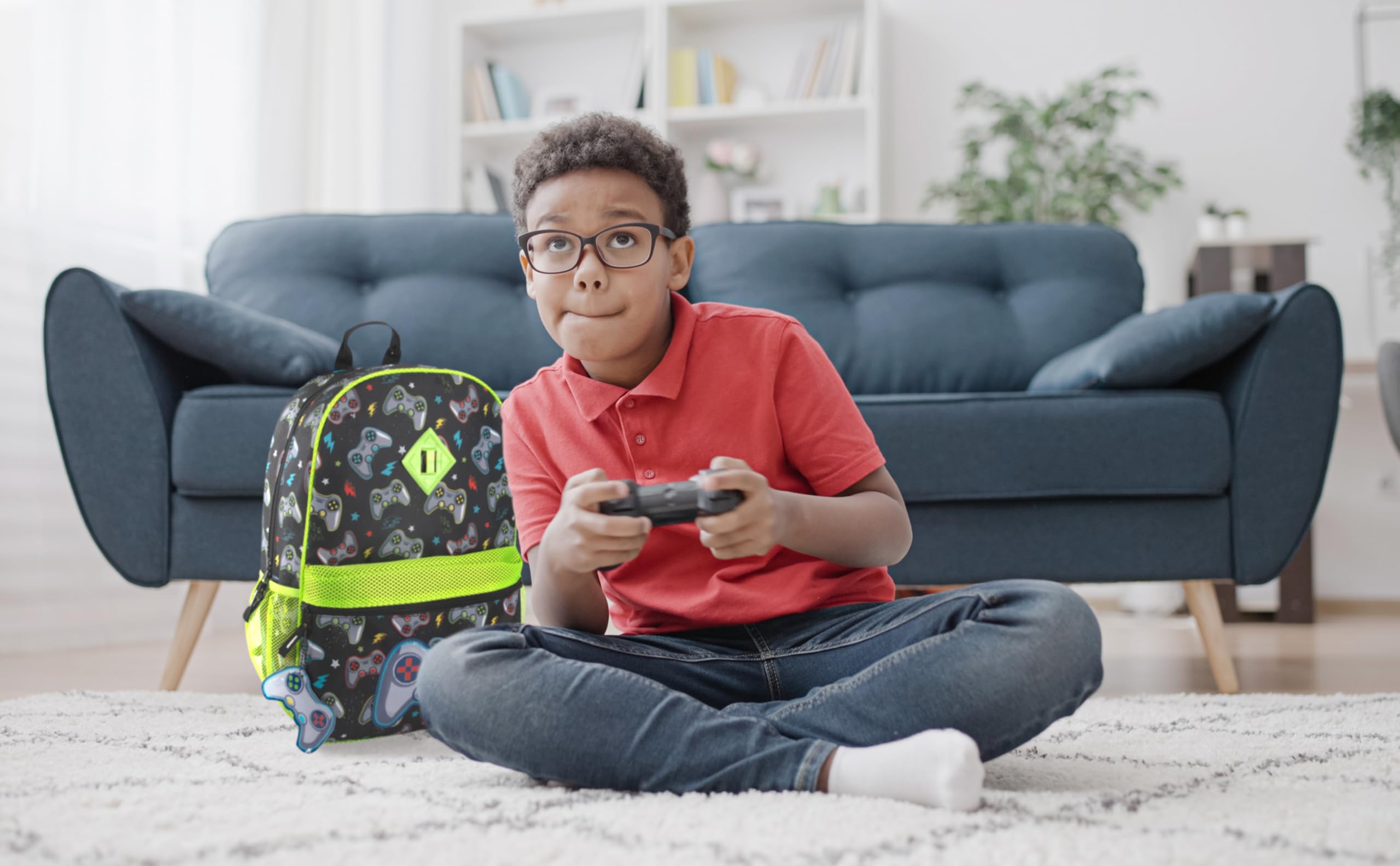 Trail maker Boy's 6 in 1 Backpack With Lunch Bag, Pencil Case, and Accessories