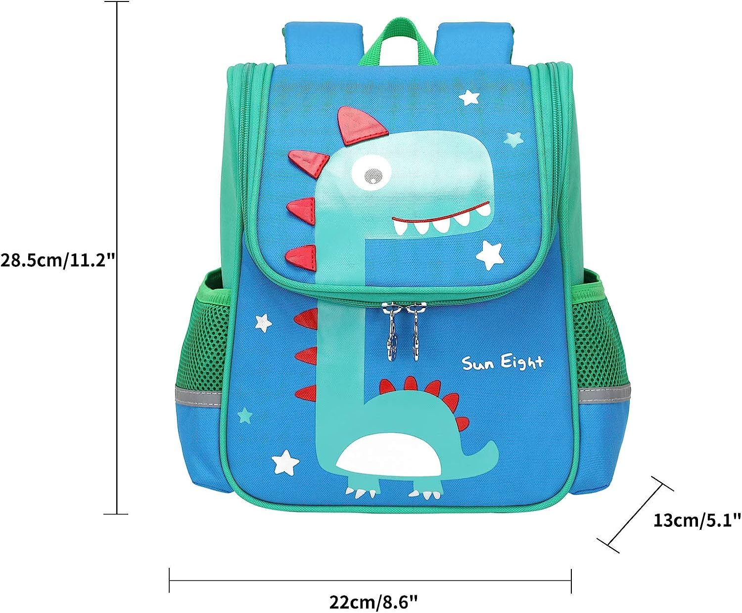 DNSHAN Toddler Backpacks for Boys, 11 Inch Ultra-light Preschool Bookbag for Little Kids, 1-4 Years Old, Dinosaur