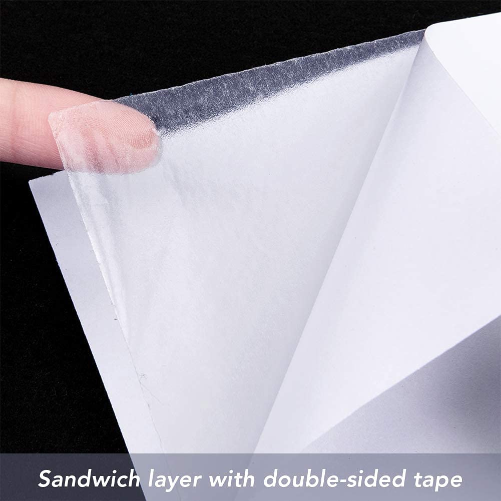 zeyce 10PCS A4 Size Double Sided Tape Sheets, Clear Strong Sticky Tape, Tap Sheet for Arts Craft Photo Albums Making Home Decorative