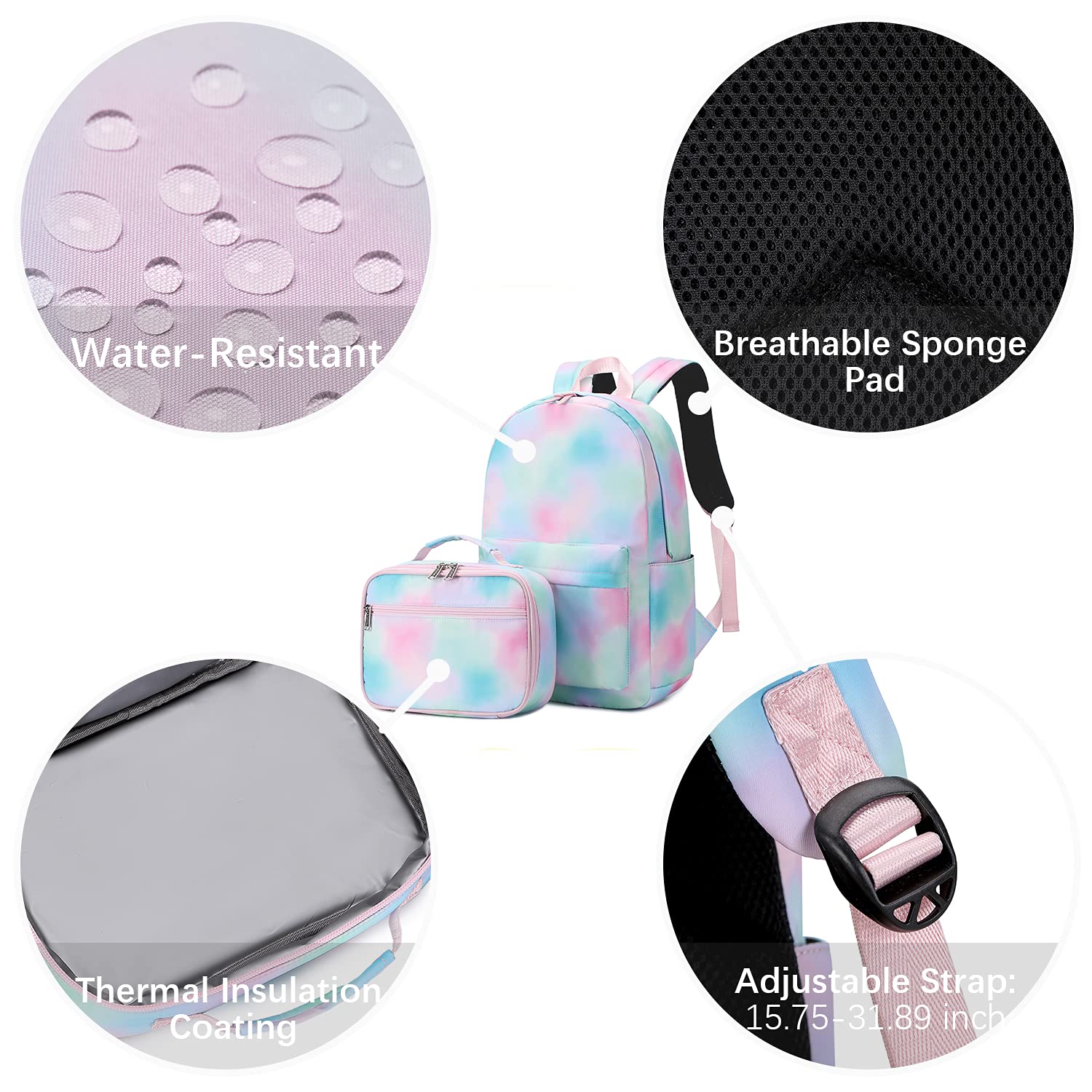 Ecodudo Cow Print Girls Backpack Set for Teens Backpacks School Bookbags with Lunch Bag (Cow Print)