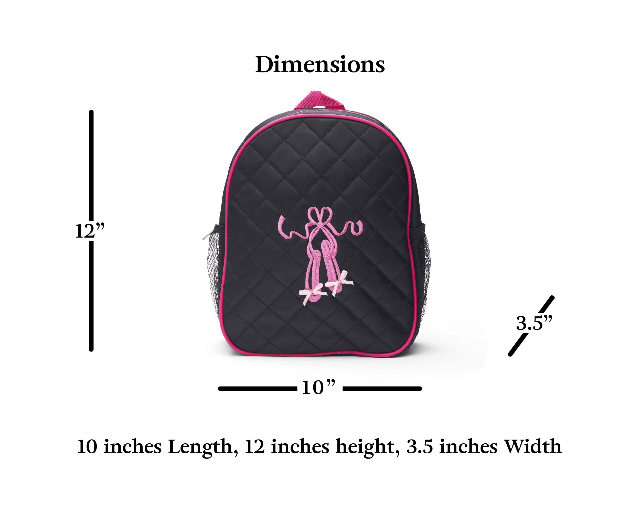 Girls Dance Backpack Bag Ballet Tap with Padded Straps Medium 4-9 Backpack