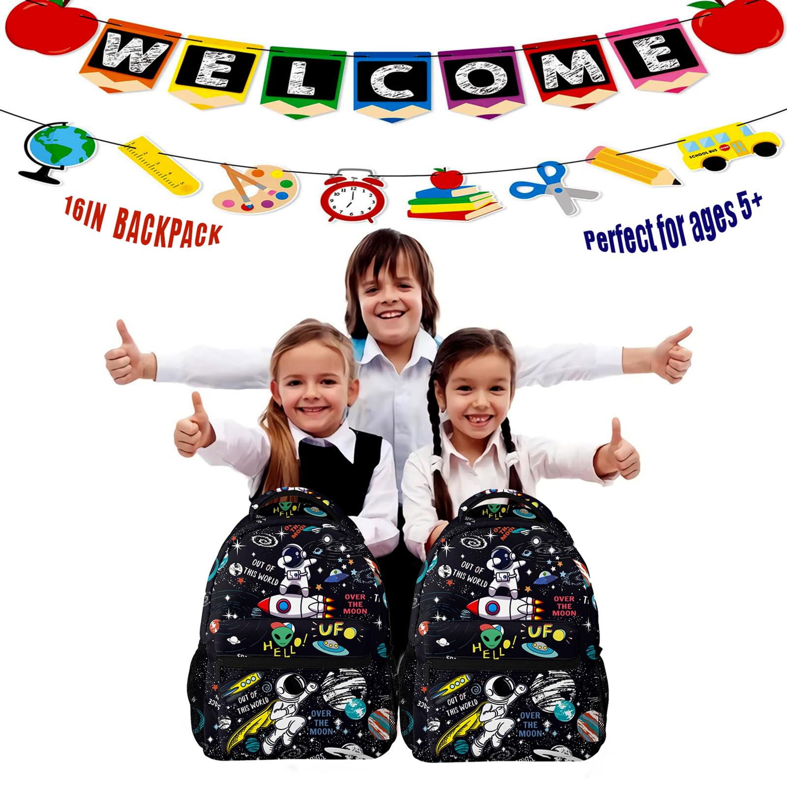 Space Astronaut Rocket Backpack for Boys Men Adjustable Strap Travel Laptop Backpack Outdoor Daypack for Men Women