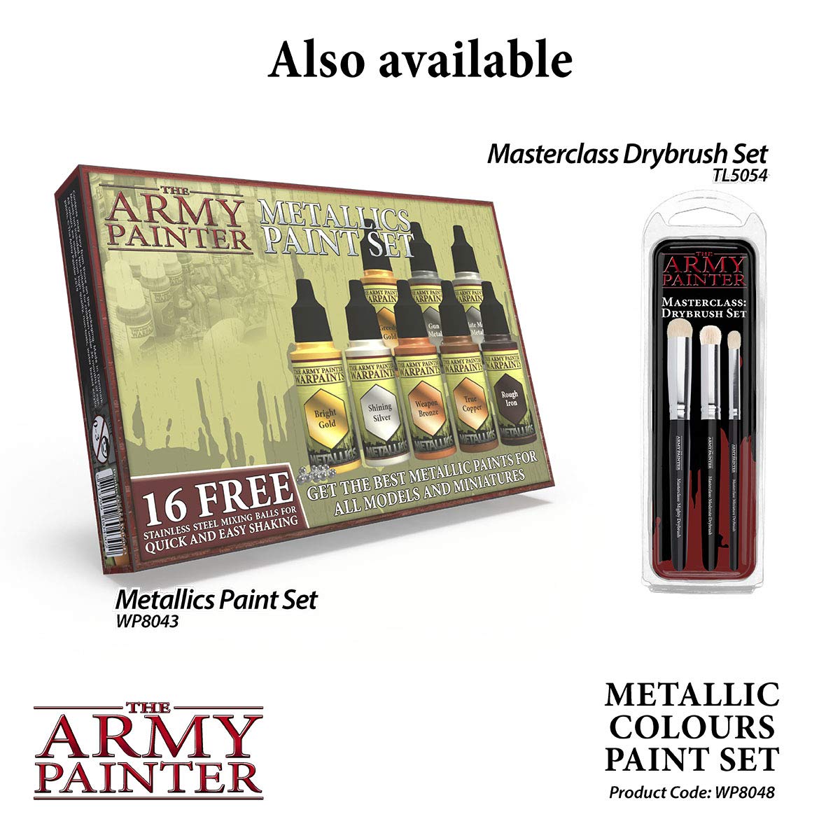The Army Painter - Metallic Colours Paint Set - Hobby Acrylic Paint Set of 10 Metallic Acrylic Paint - Includes Tainted Gold Acrylic Paint Metallic - Acrylic Hobby Paint Set of Acrylic Metallic Paint