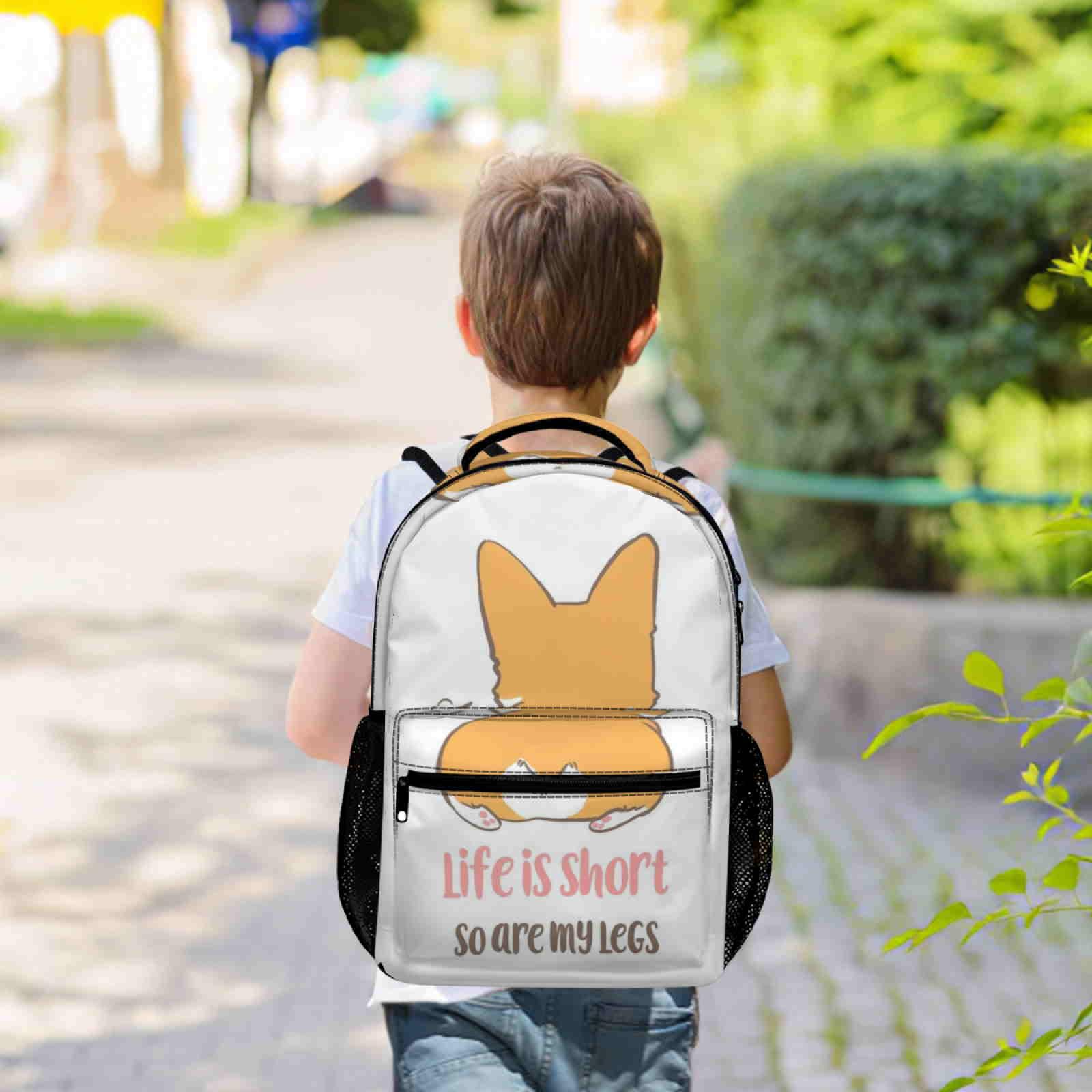 Imiss Welsh Corgi Backpack for Girls Boys with Multi-Pockets | School Bookbag Daypack Travel Bag
