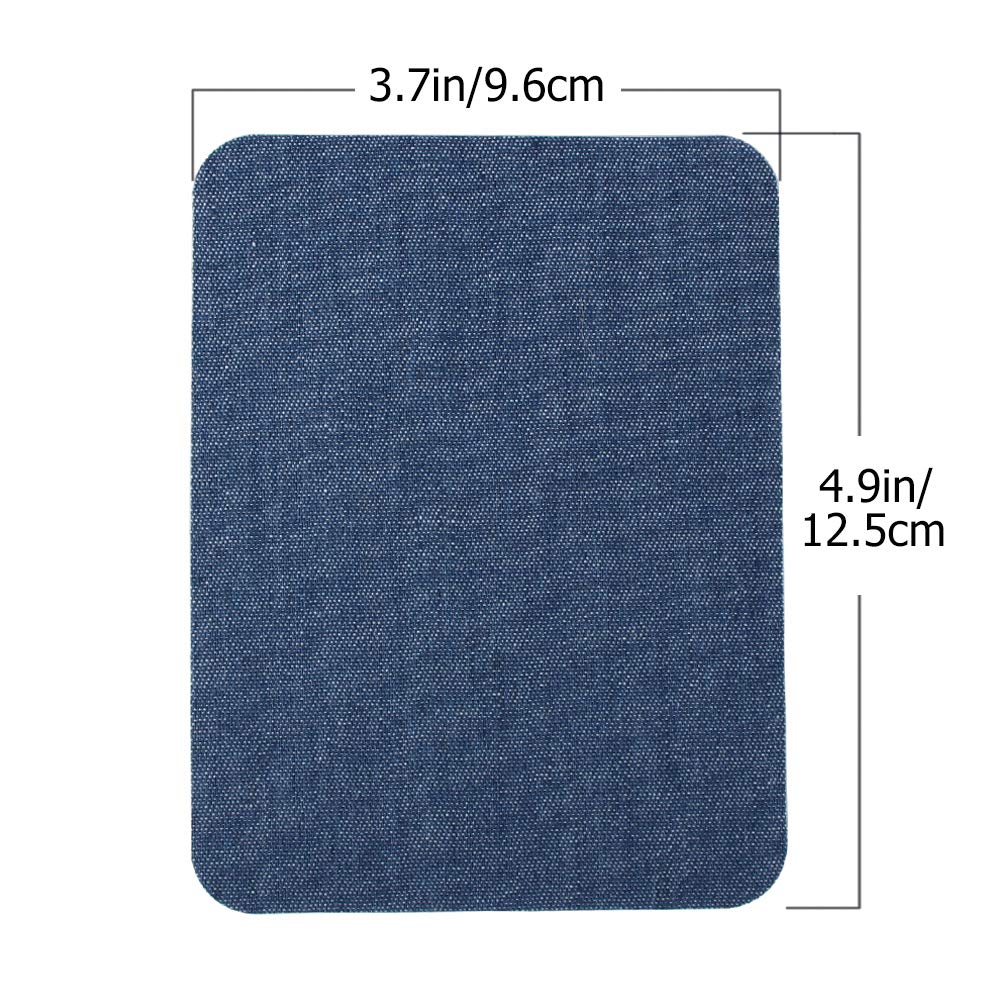 Pack of 12pcs Iron On Denim Patches for Jeans Clothing Repair Elbow Pants Knees 12.5 X 9.5cm(4.9" X 3.7") (Style 1)