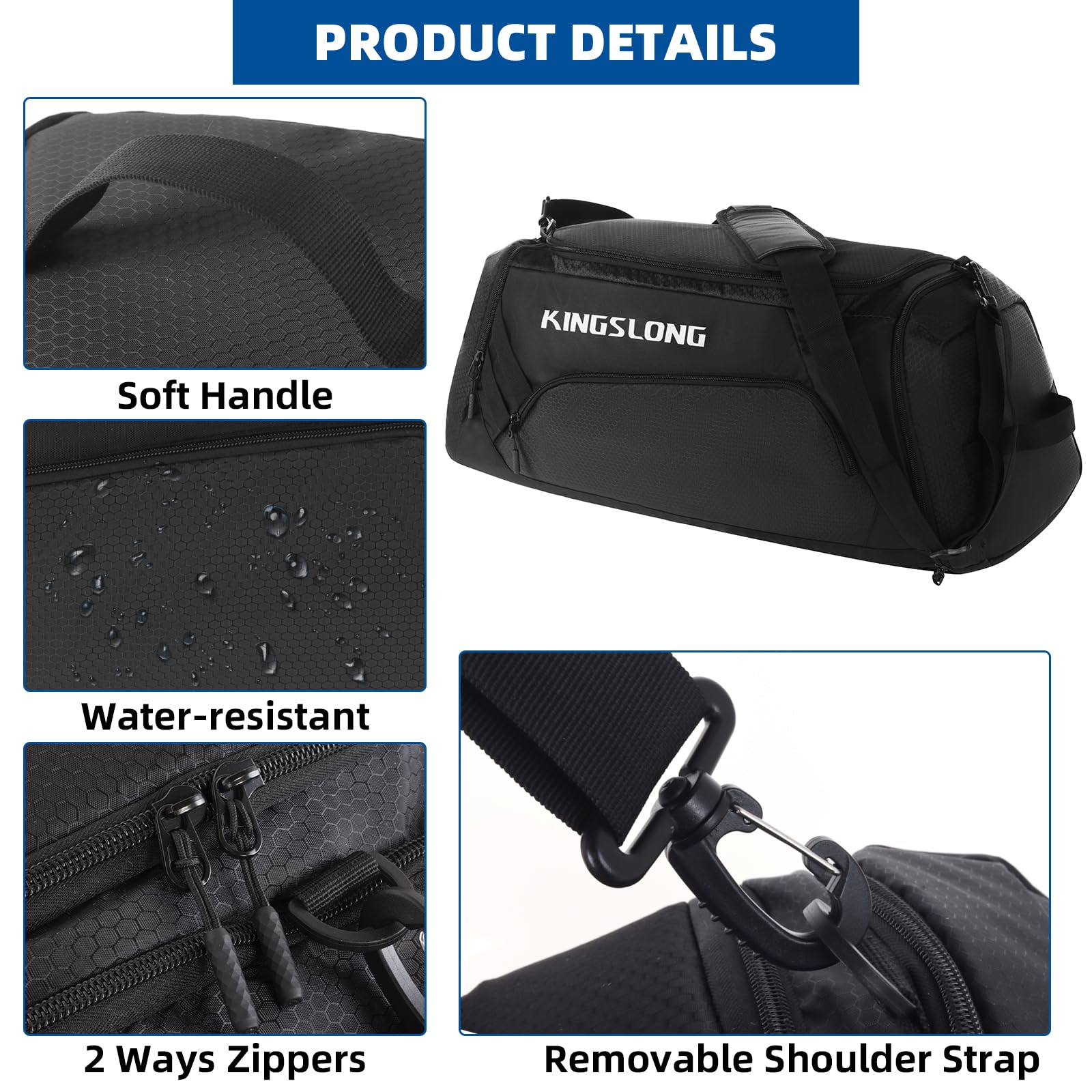 TPAID Carry On Backpack Large Travel Backpack Waterproof Convertible Shoulder Rucksack, Flight Approved Weekender Duffle Backpack, Camping Hiking Backpack for Men Fit 17 Inch Laptop