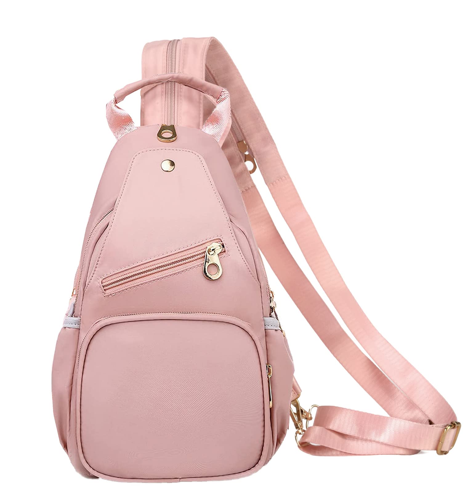 EVANCARY Small Sling Backpack for Women, Multi-Functional Crossbody Sling Bags for Travel Sports Running Pink