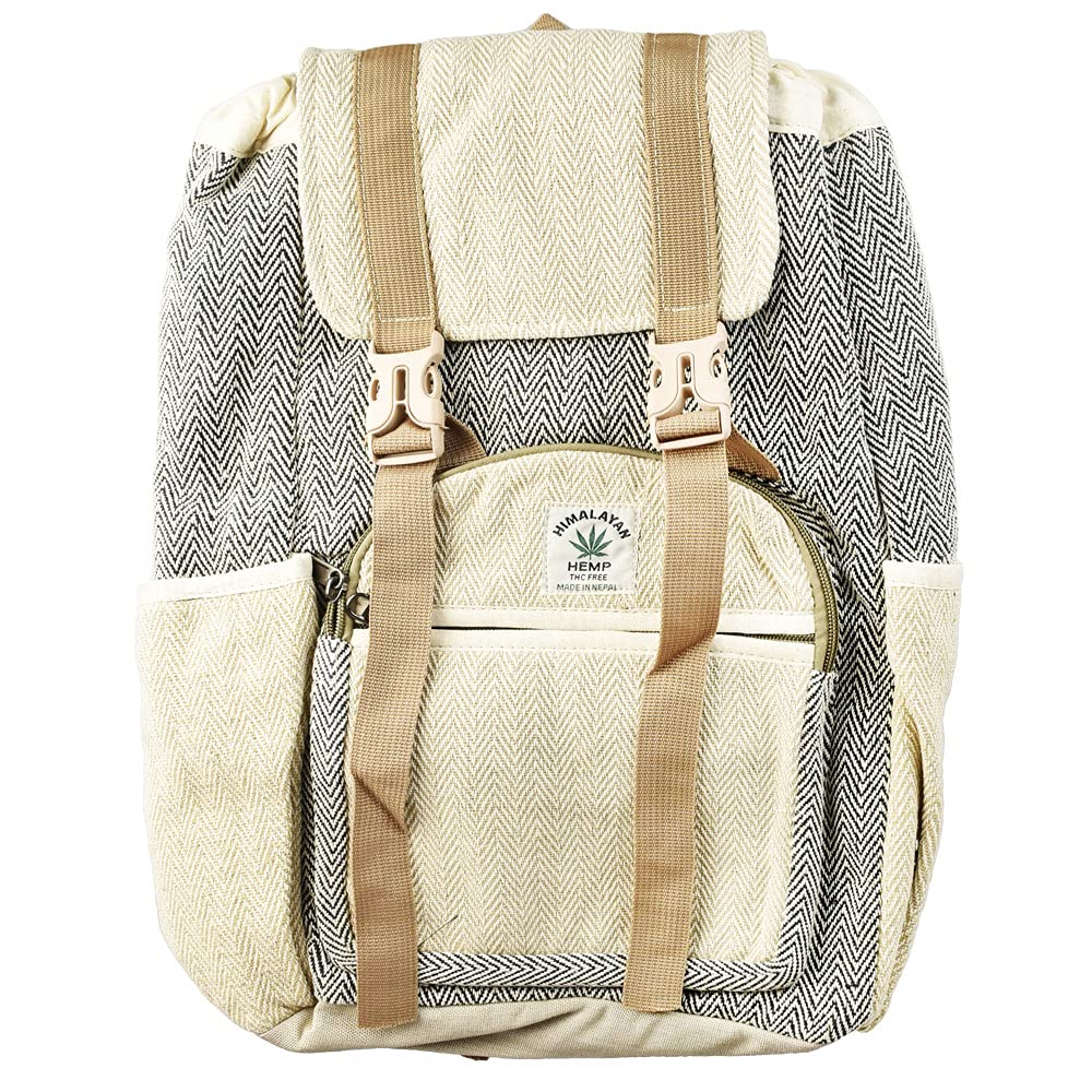 ThreadHeads Himalayan Hemp Herringbone Buckle Backpack - 11"x16"