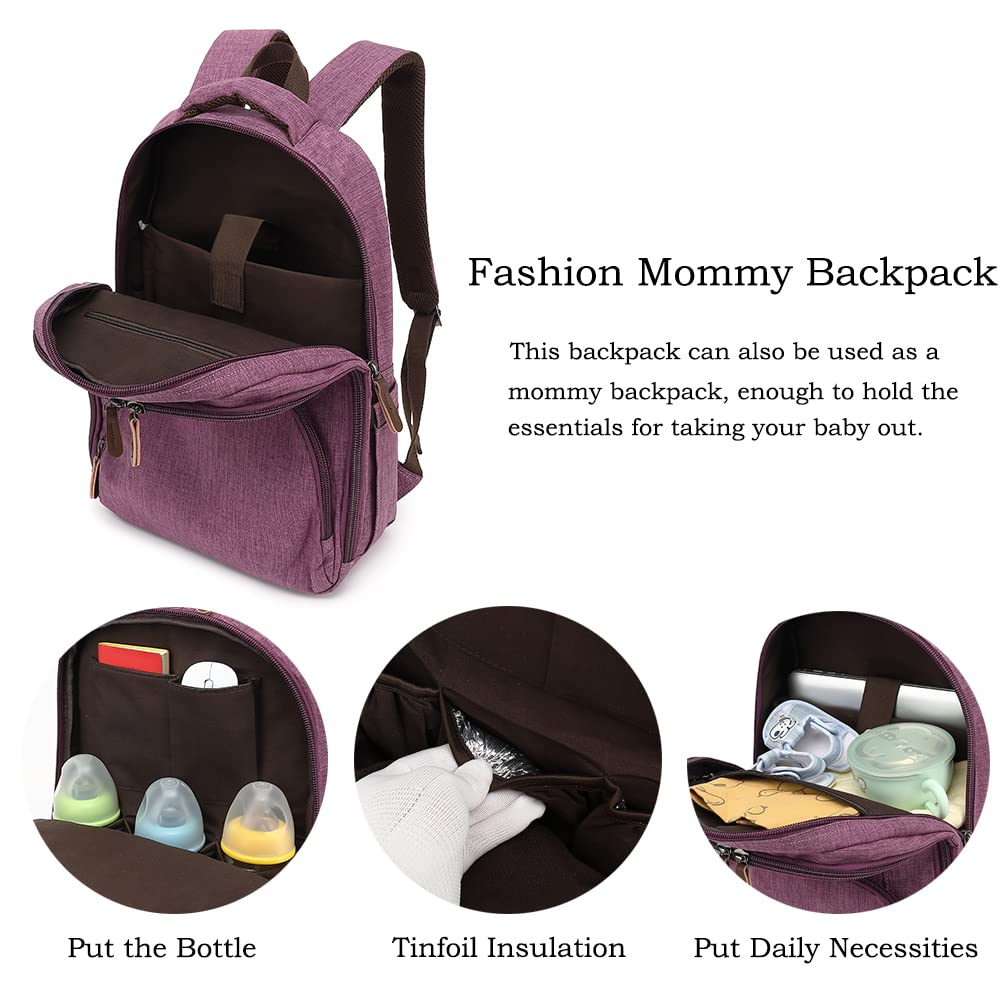 Business Laptop Backpack for Men Women, Travel Backpack Airline Approved, Work College School Backpack with Multi Pocket (Purple)