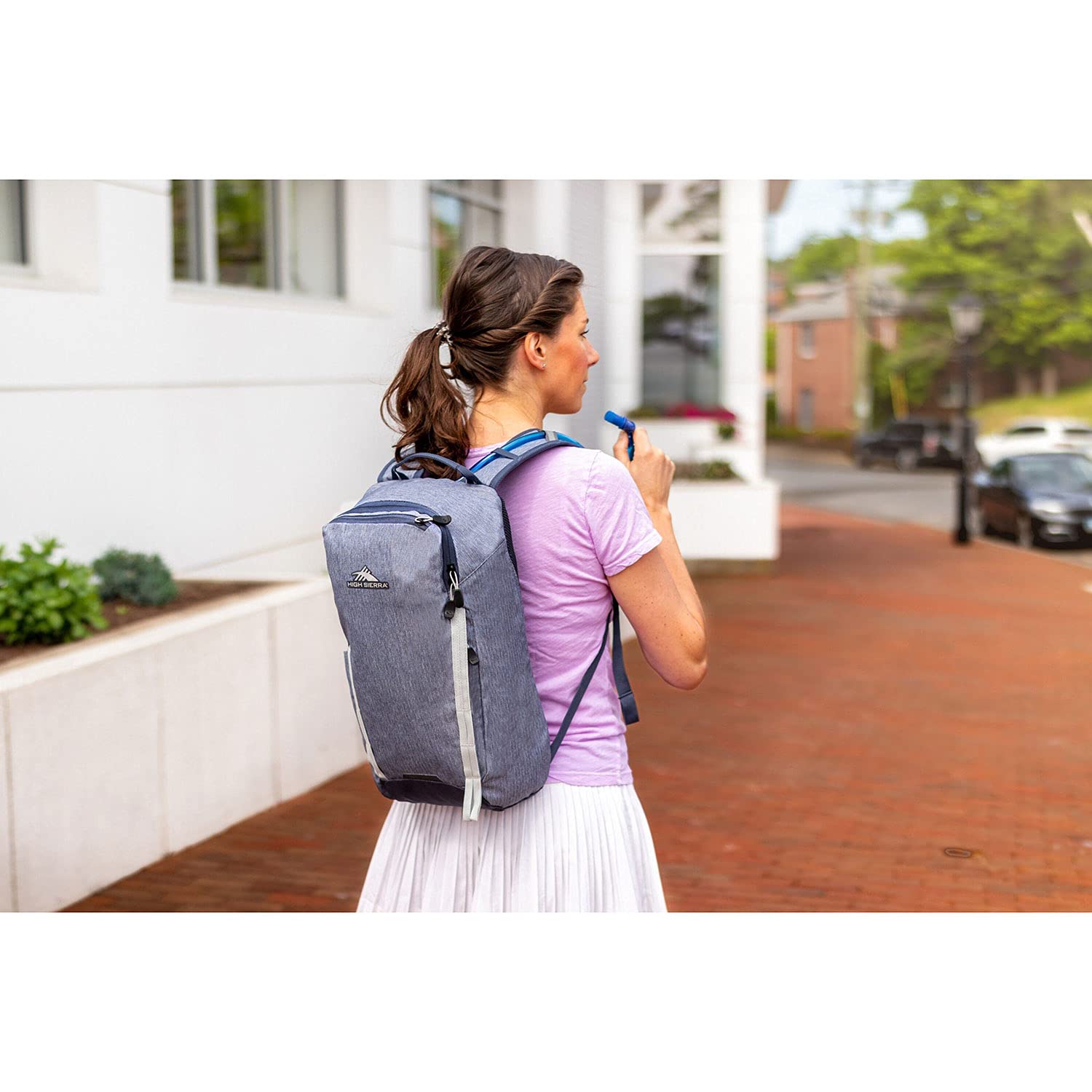 High Sierra Outside Commuter Daypack, Grey Blue, 18L