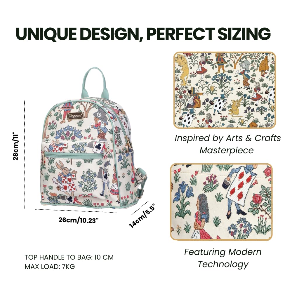 Signare Tapestry Casual Backpack Rucksack Women School Bags with Floral Design (Poppy, DAPK-POP)