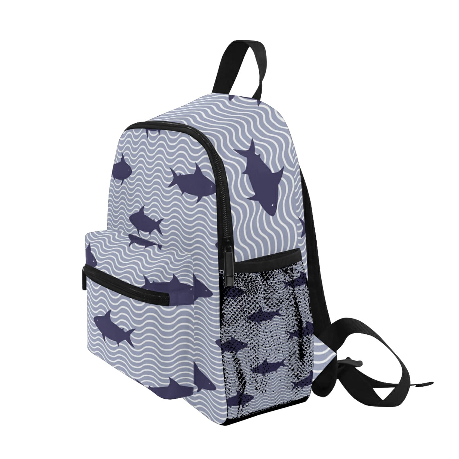 GEDAKO Kids Backpack School Bookbag Rucksuck Color for Toddler Elementary Boy Girls Students Age 3-7 (Stripes Waves Sharks)…