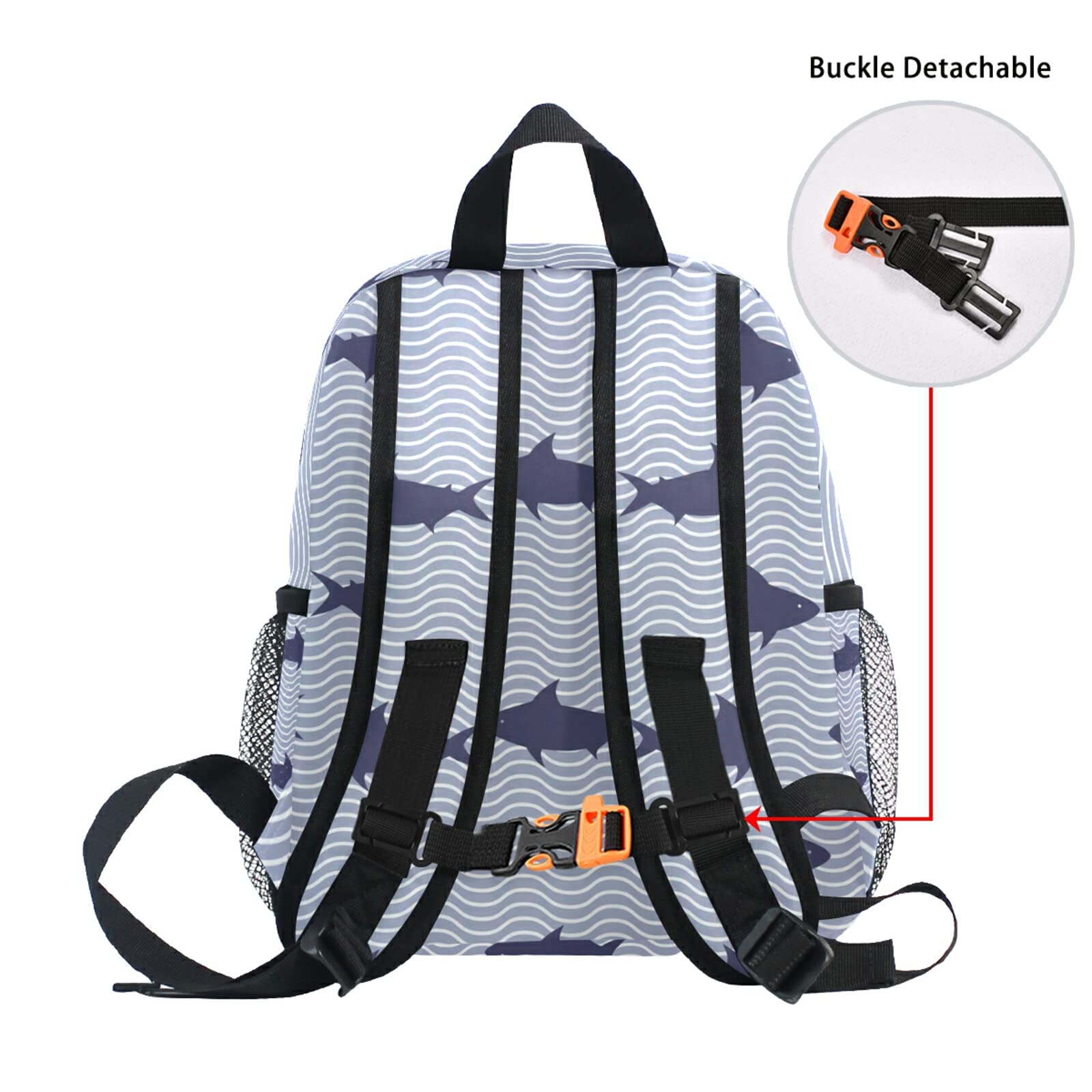 GEDAKO Kids Backpack School Bookbag Rucksuck Color for Toddler Elementary Boy Girls Students Age 3-7 (Stripes Waves Sharks)…