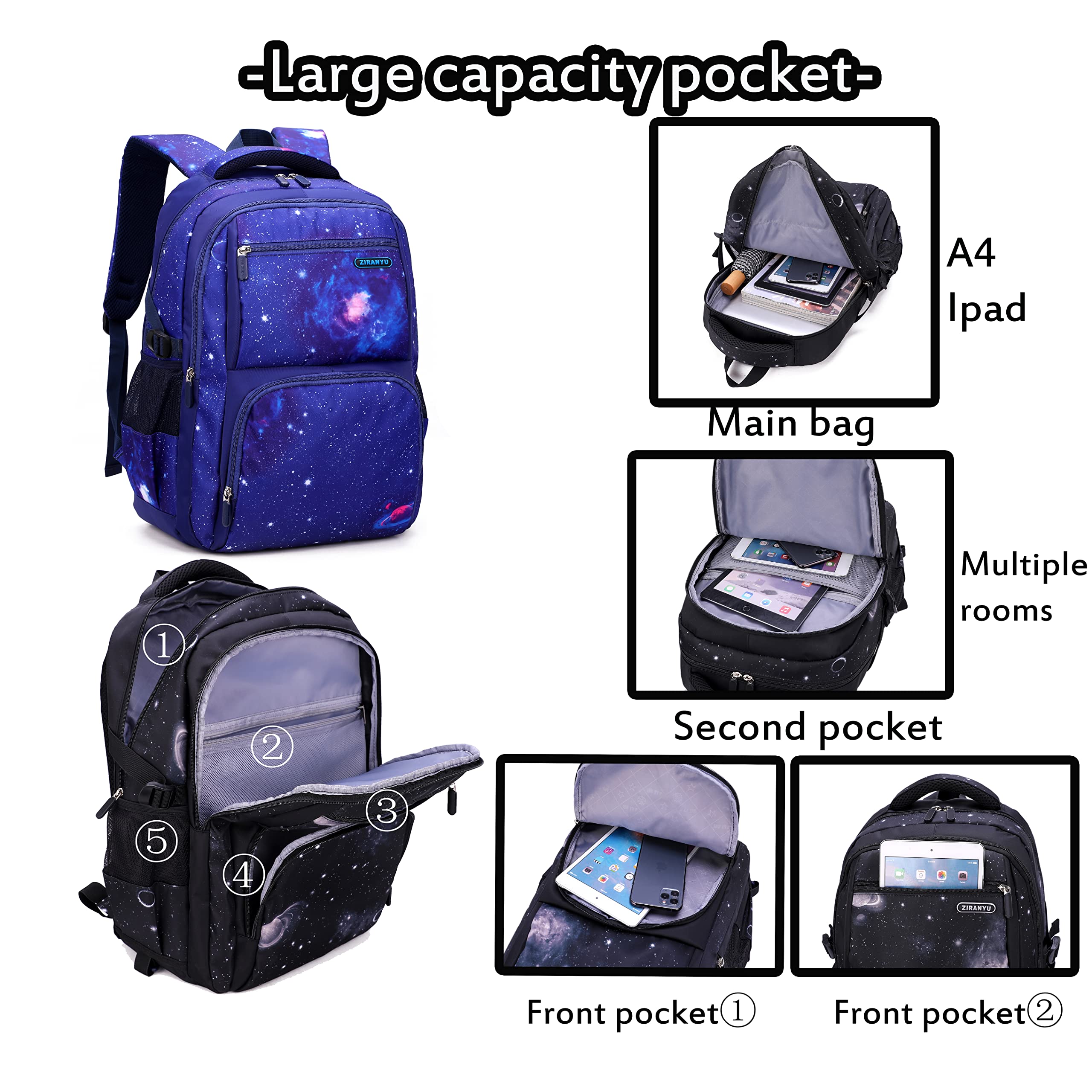 Girls Boys Kids Backpack for Preschool Kindergarten Elementary School Backpack for Girls Boys Kids Lightweight and Multi functional carry on Backpack 18inch Gaxaly 04