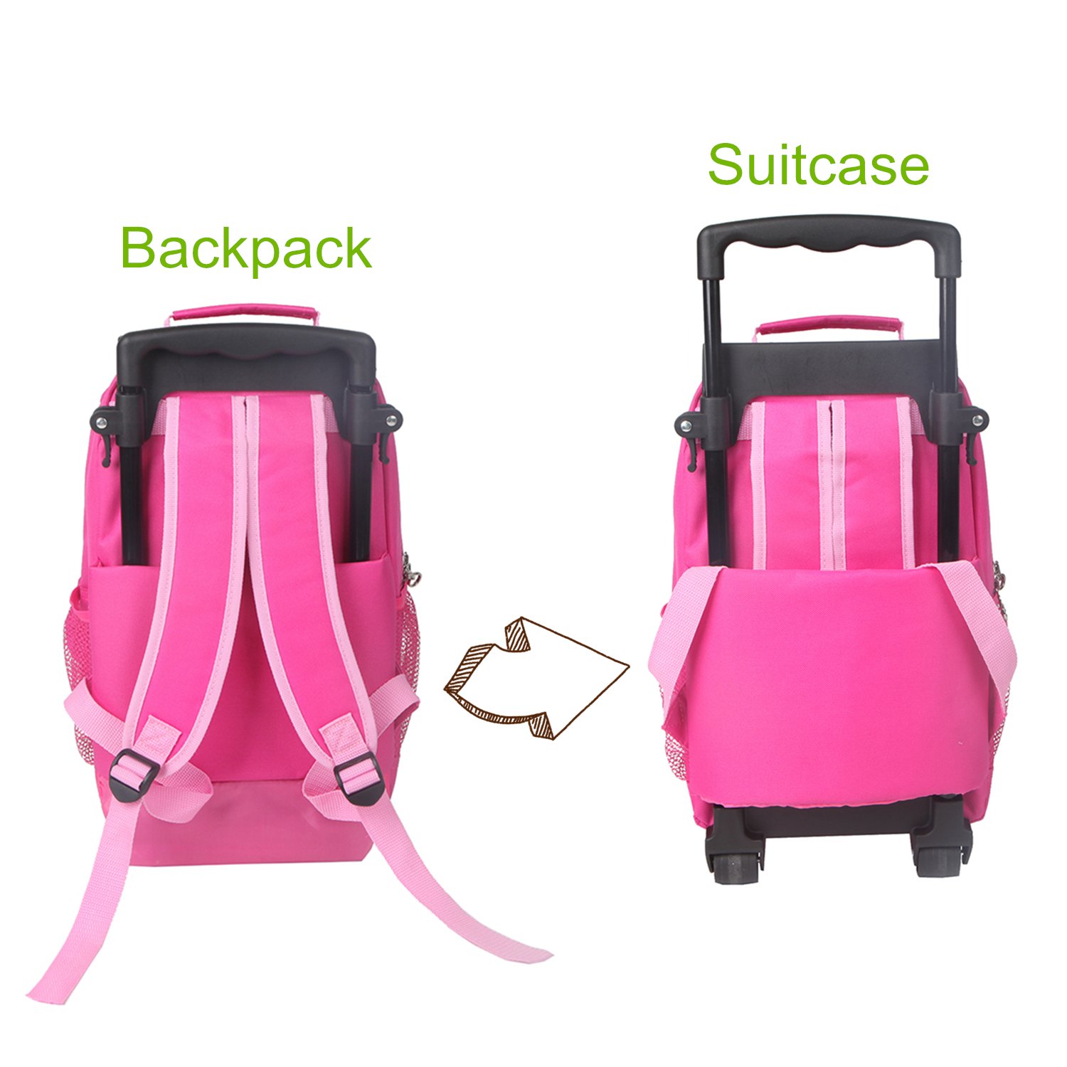 yodo Zoo 3-Way Kids Suitcase Luggage or Toddler Rolling Backpack with wheels, Medium Owl