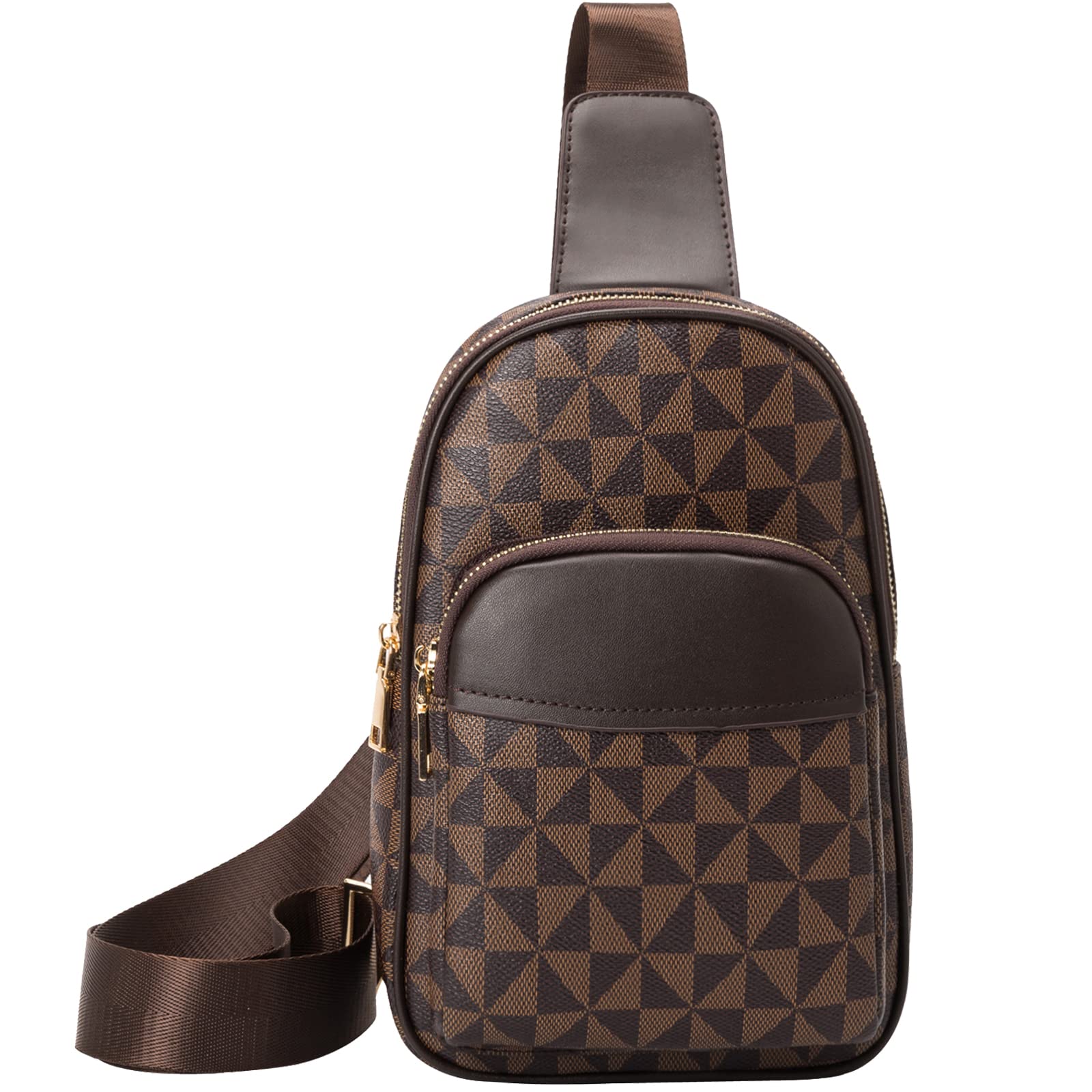 Nerdwax Sling Crossbody Backpack Shoulder Bag for Men Women Leather Chest Purse Trendy Fanny Pack
